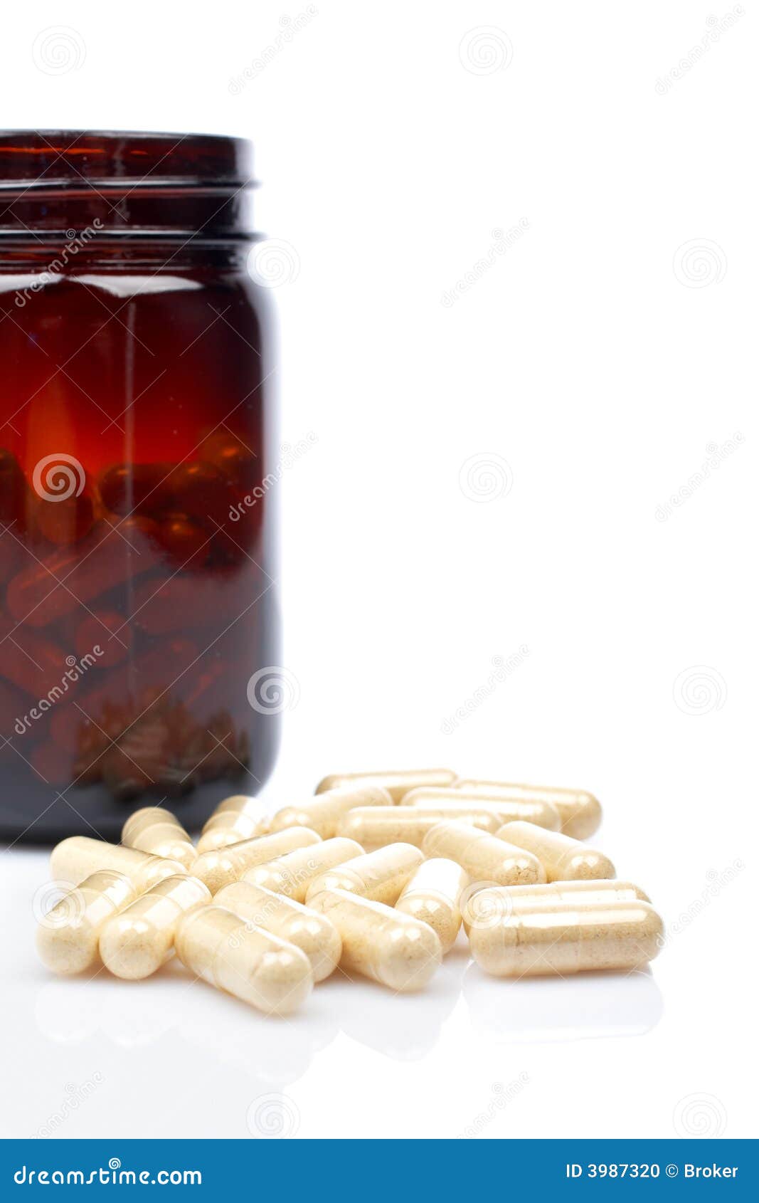 Les Capsules S'approchent Du Flacon Photo stock - Image du ...