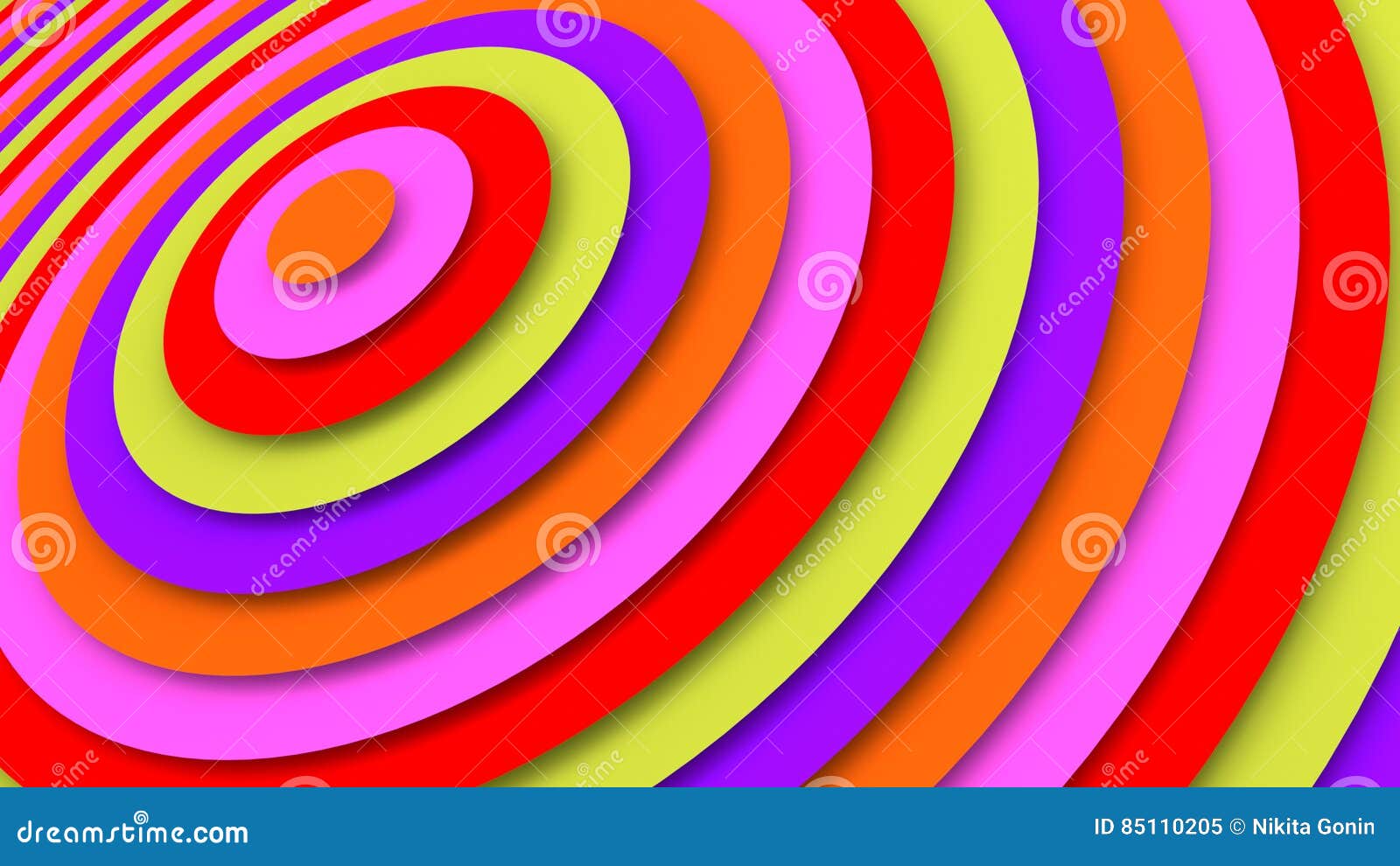 Les Cercles Concentriques Lumineux 3D Rendent Illustration Stock ...
