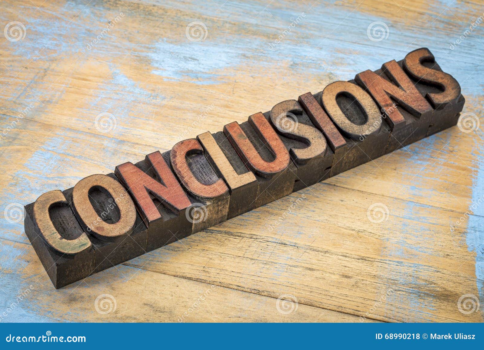 Les Conclusions Expriment Dans Le Type En Bois D'impression ...