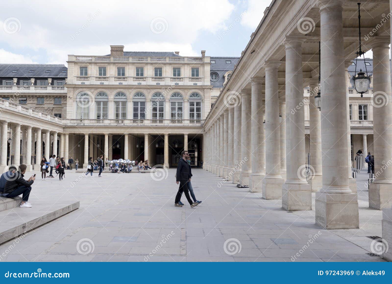 Les Deux Plateaux; Art Installation by Daniel Buren in the Inne ... Les Deux Plateaux; Art Installation by Daniel Buren in the Inne ...