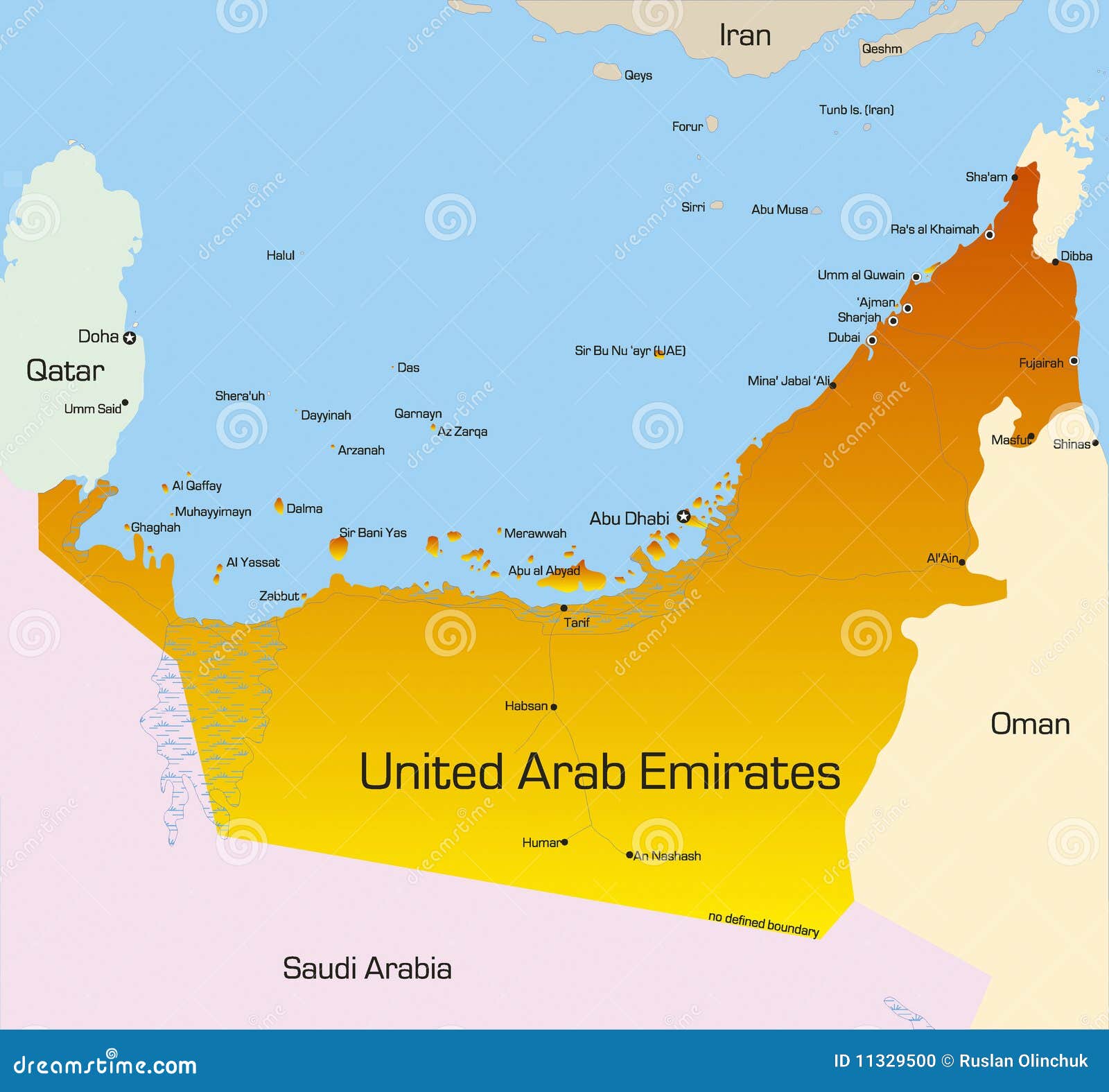 Les Emirats Arabes Unis illustration de vecteur. Illustration du atlas ...