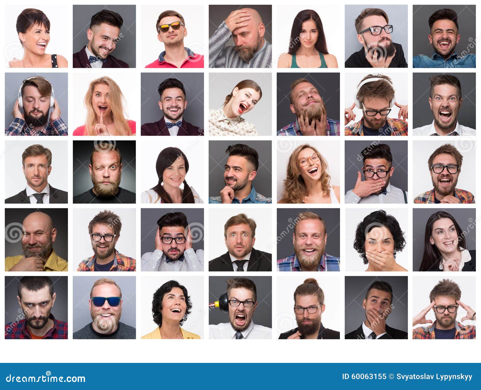 Les Gens Avec Différentes émotions Image stock - Image du étonnez ...