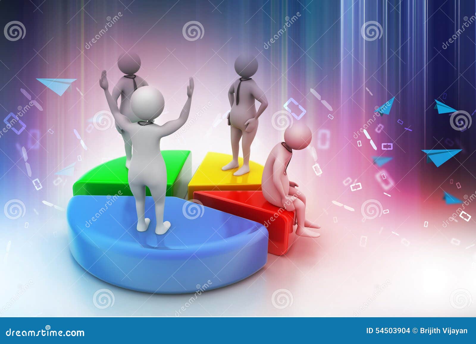 Les Gens 3d Avec Le Graphique Circulaire, Concurrence D'affaires ...