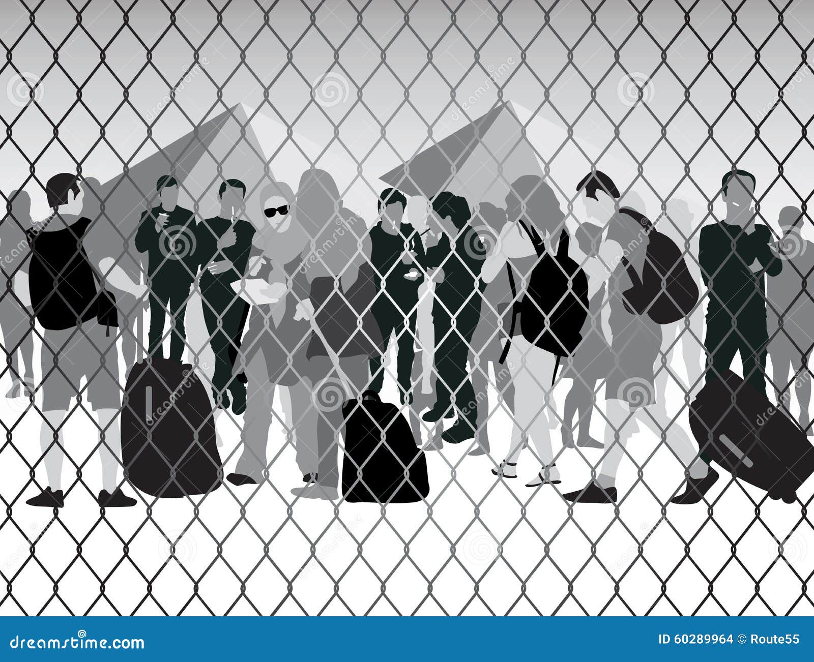 Les Gens Dans Le Camp De Réfugié Illustration De Vecteur Illustration