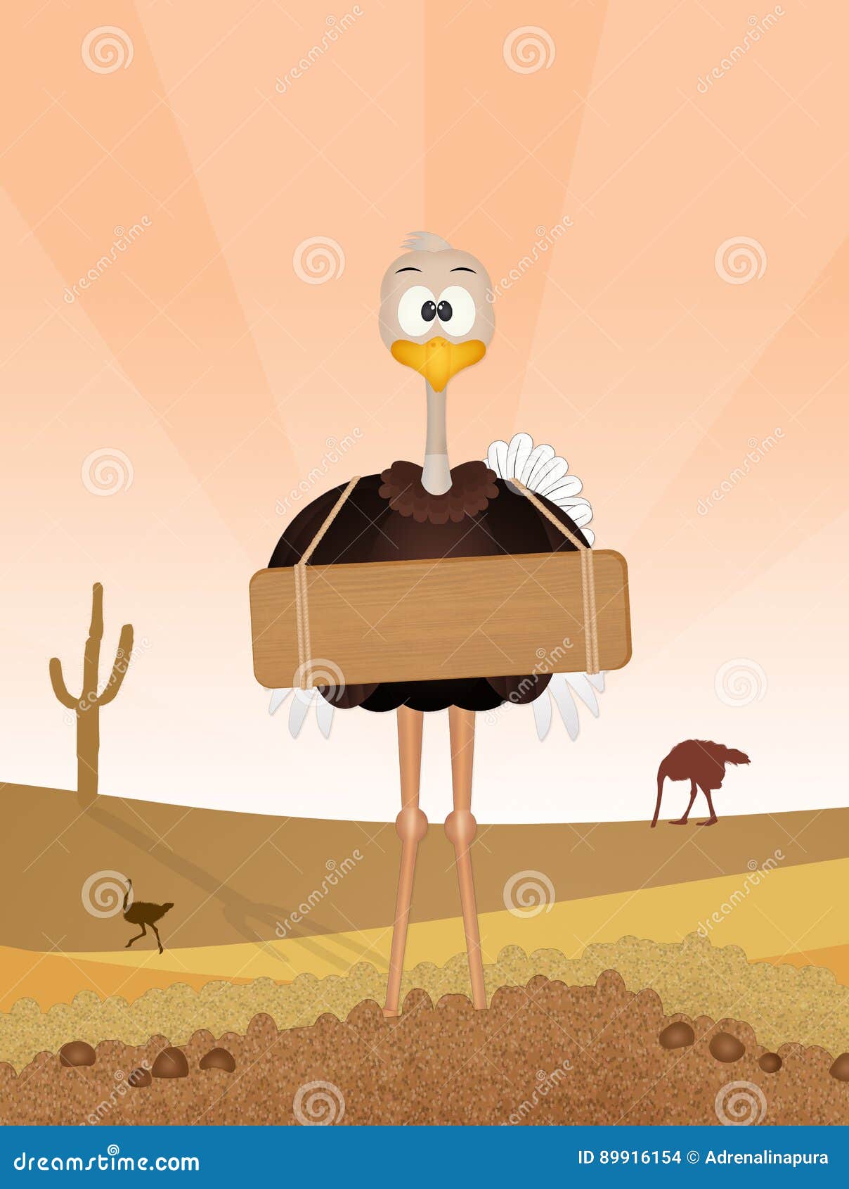 Les Grandes Courses D'autruche Illustration Stock - Illustration du ...