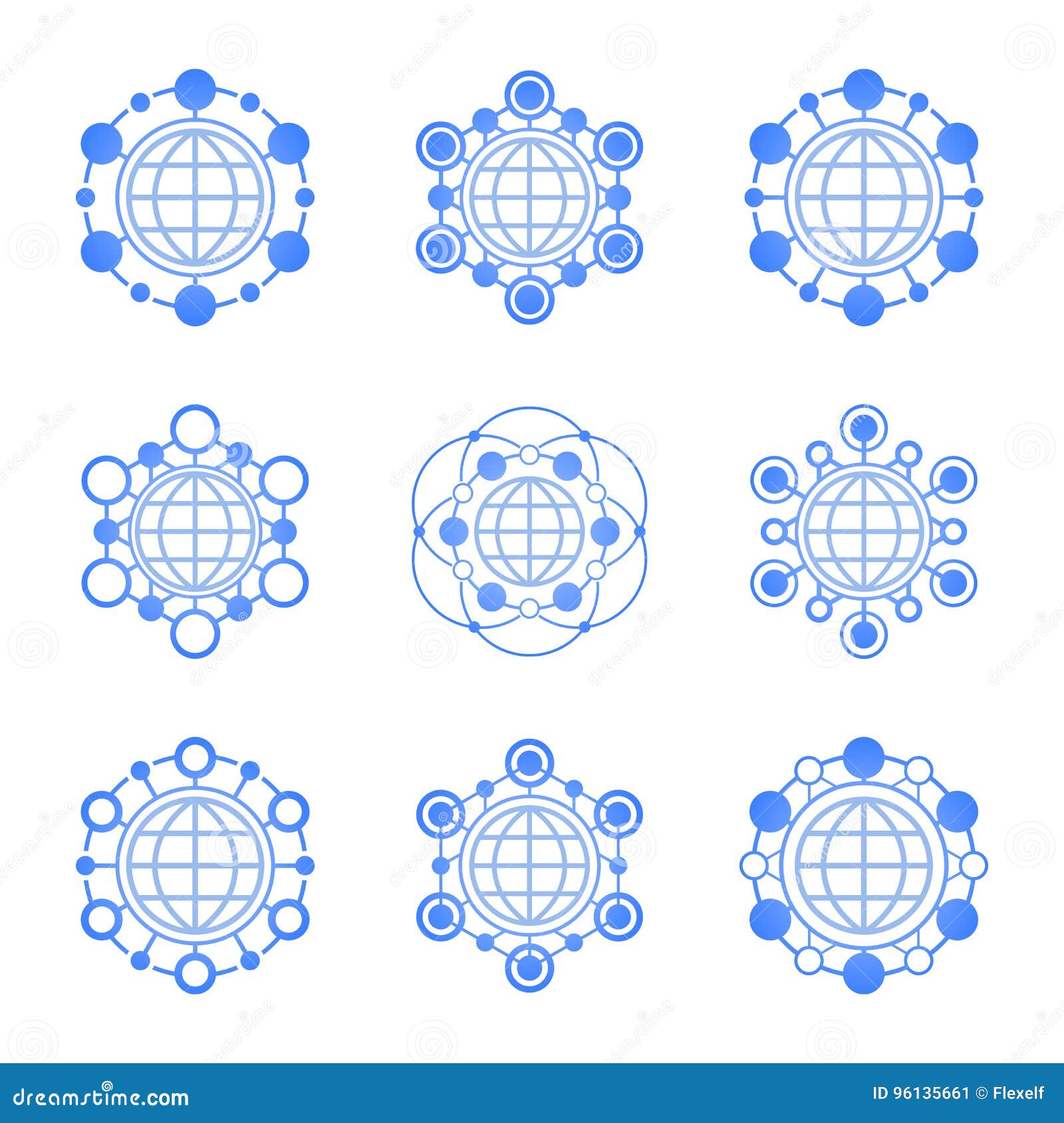 Les Icônes Abstraites De Connexion Signes De Communication Illustration ...