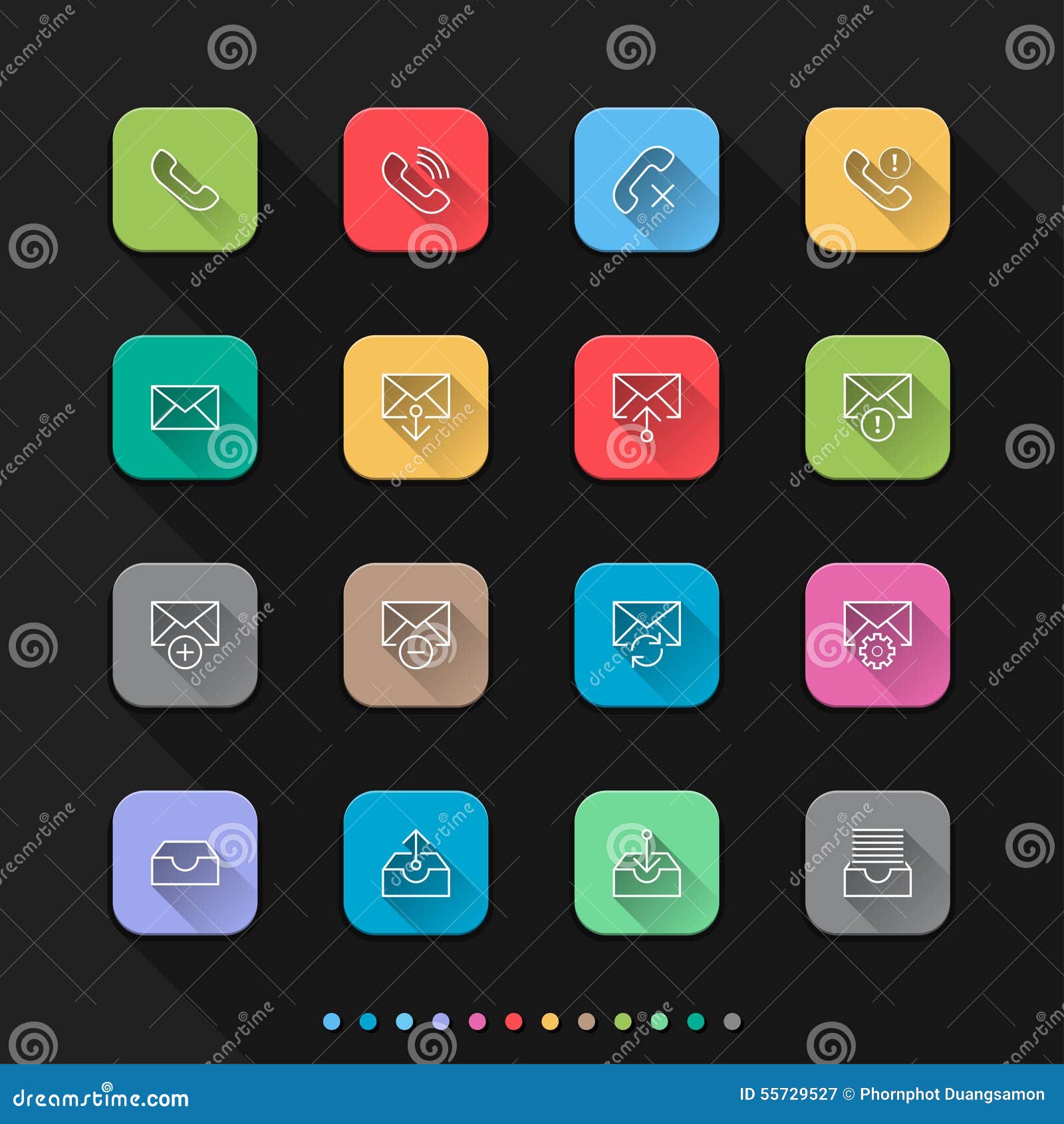 Les Icônes Plates De Style D'avis Placent - Dirigez L'illustration Pour ...