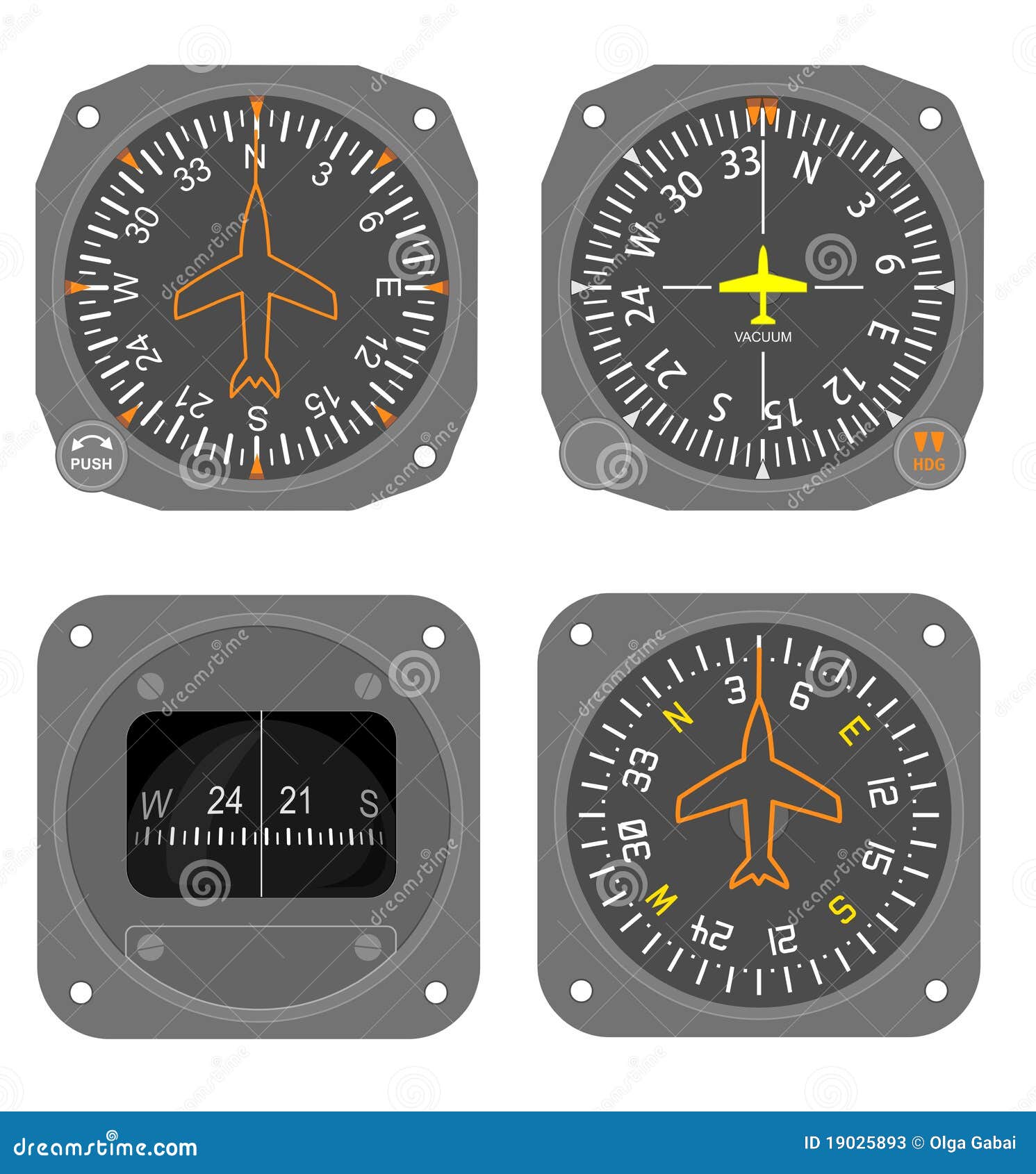 Les Instruments D'avion Ont Placé #4 Illustration Stock - Illustration ...