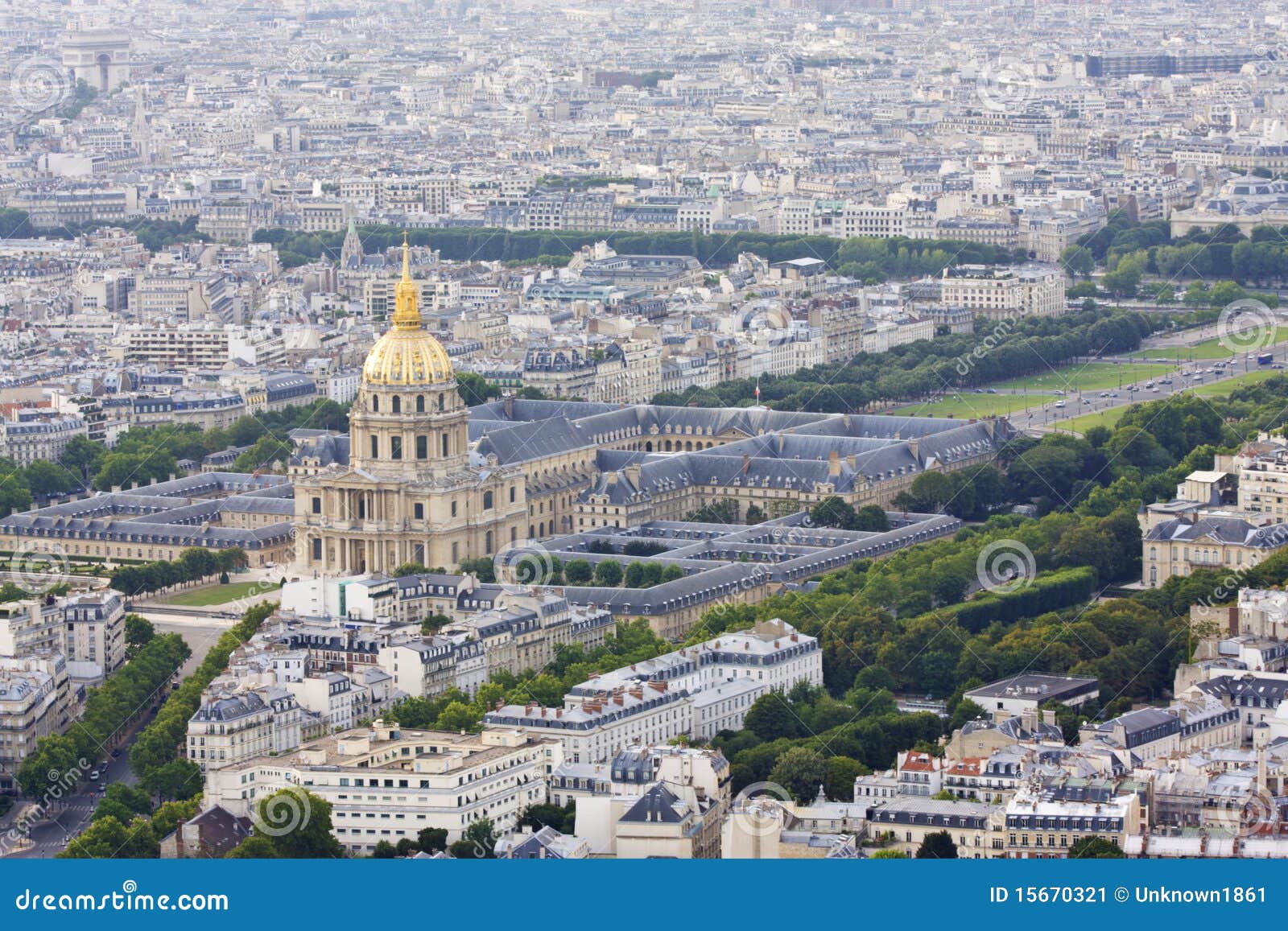 Les invalides, Paris stock image. Image of aerial, scape - 15670321