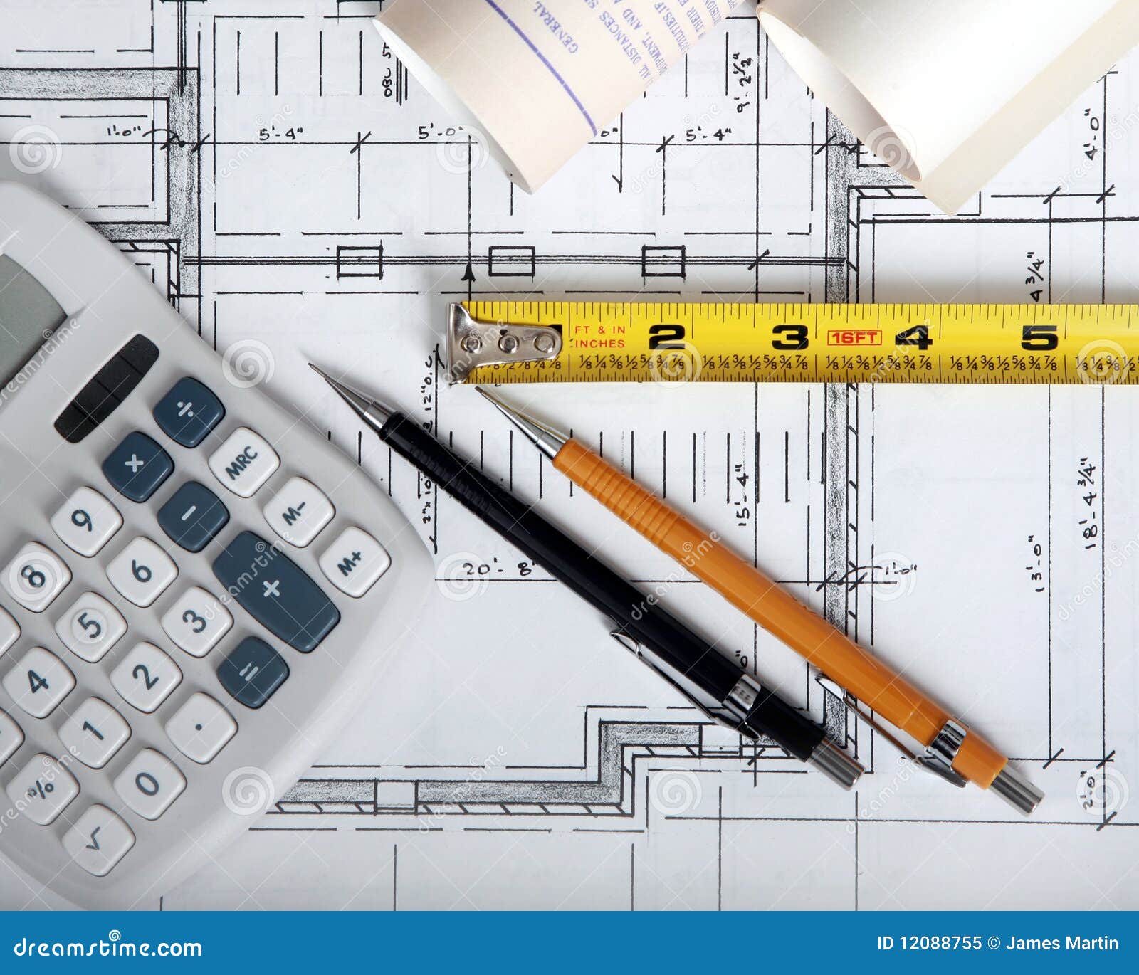 Les outils de l'architecte image stock. Image du impression - 12088755