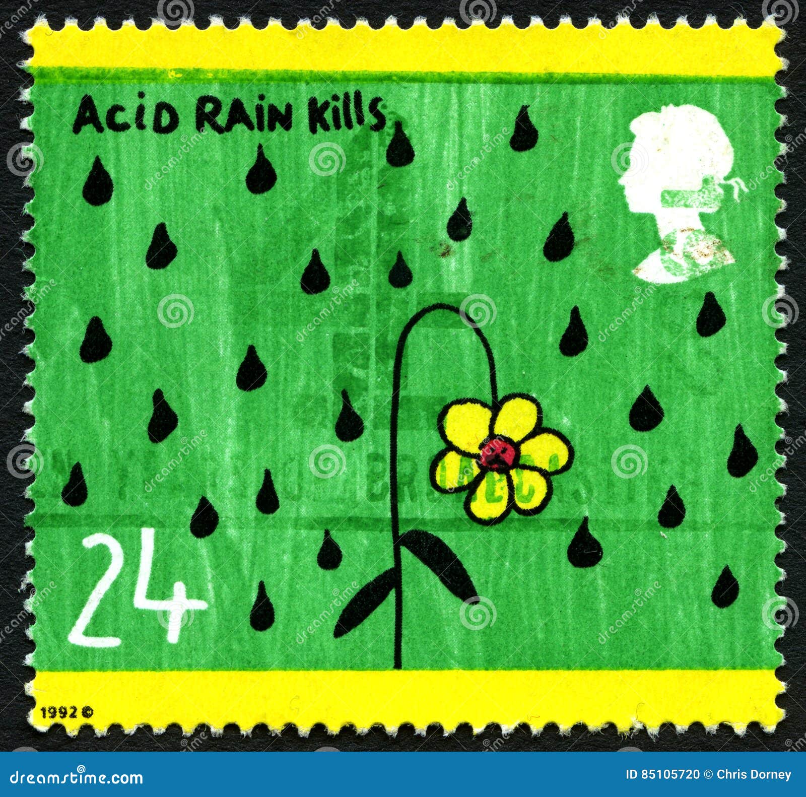 Les Pluies Acides Tuent Le Timbre-poste BRITANNIQUE Image éditorial ...