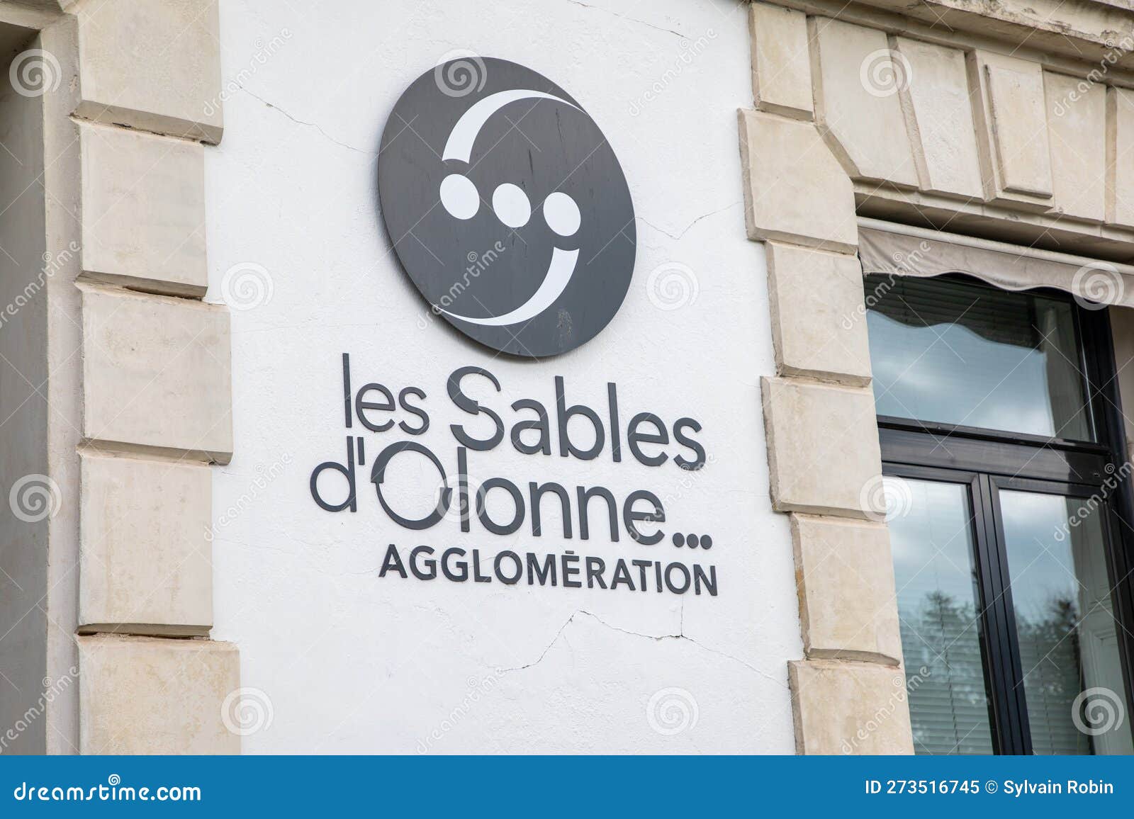 Les Sables-d Olonne Agglomeration Town Hall Facade Sign Logo and Text ... Les Sables-d Olonne Agglomeration Town Hall Facade Sign Logo and Text ...
