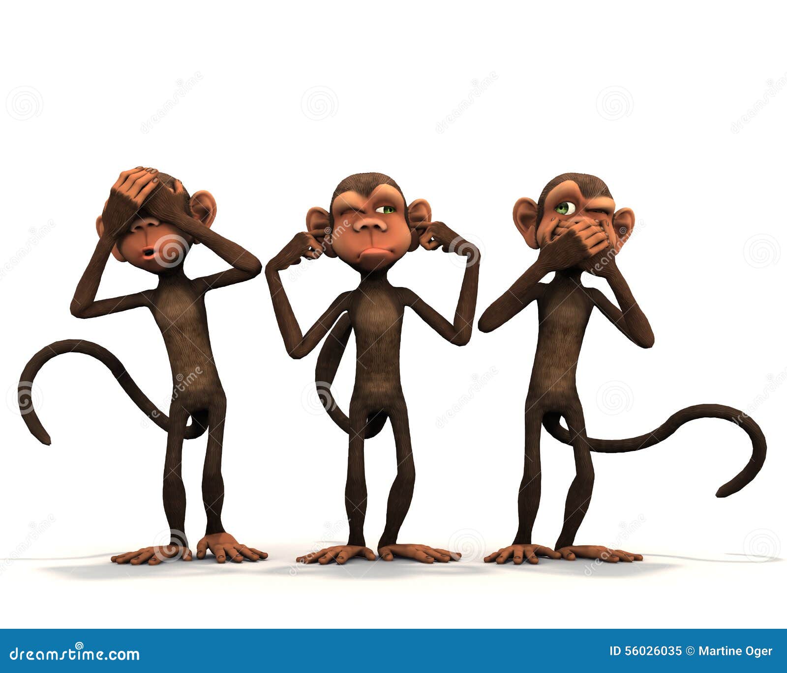 Les trois singes sages illustration stock. Illustration du chinois ...