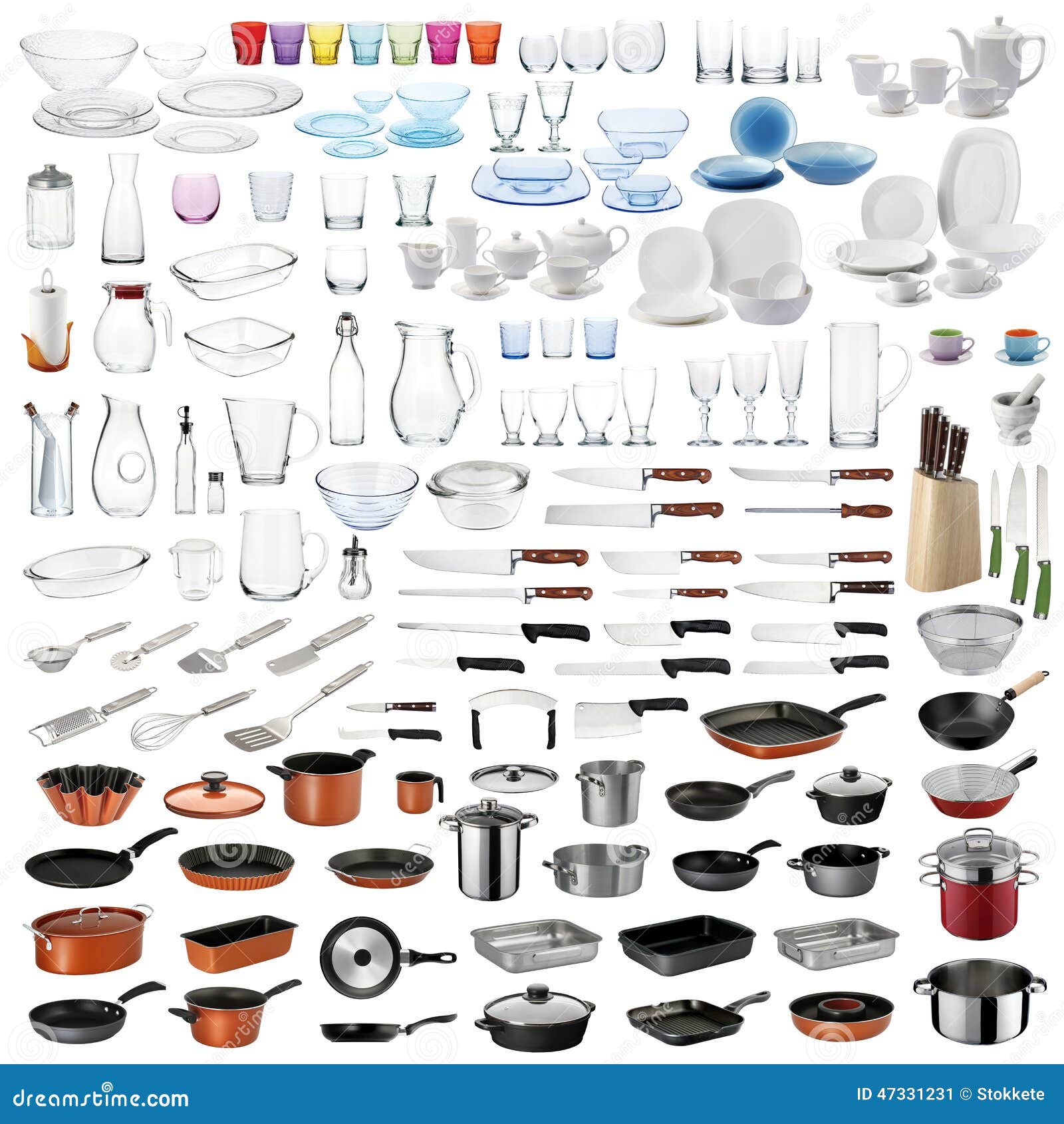 Les Ustensiles De Cuisine Ont Placé Image stock - Image du bloc ...