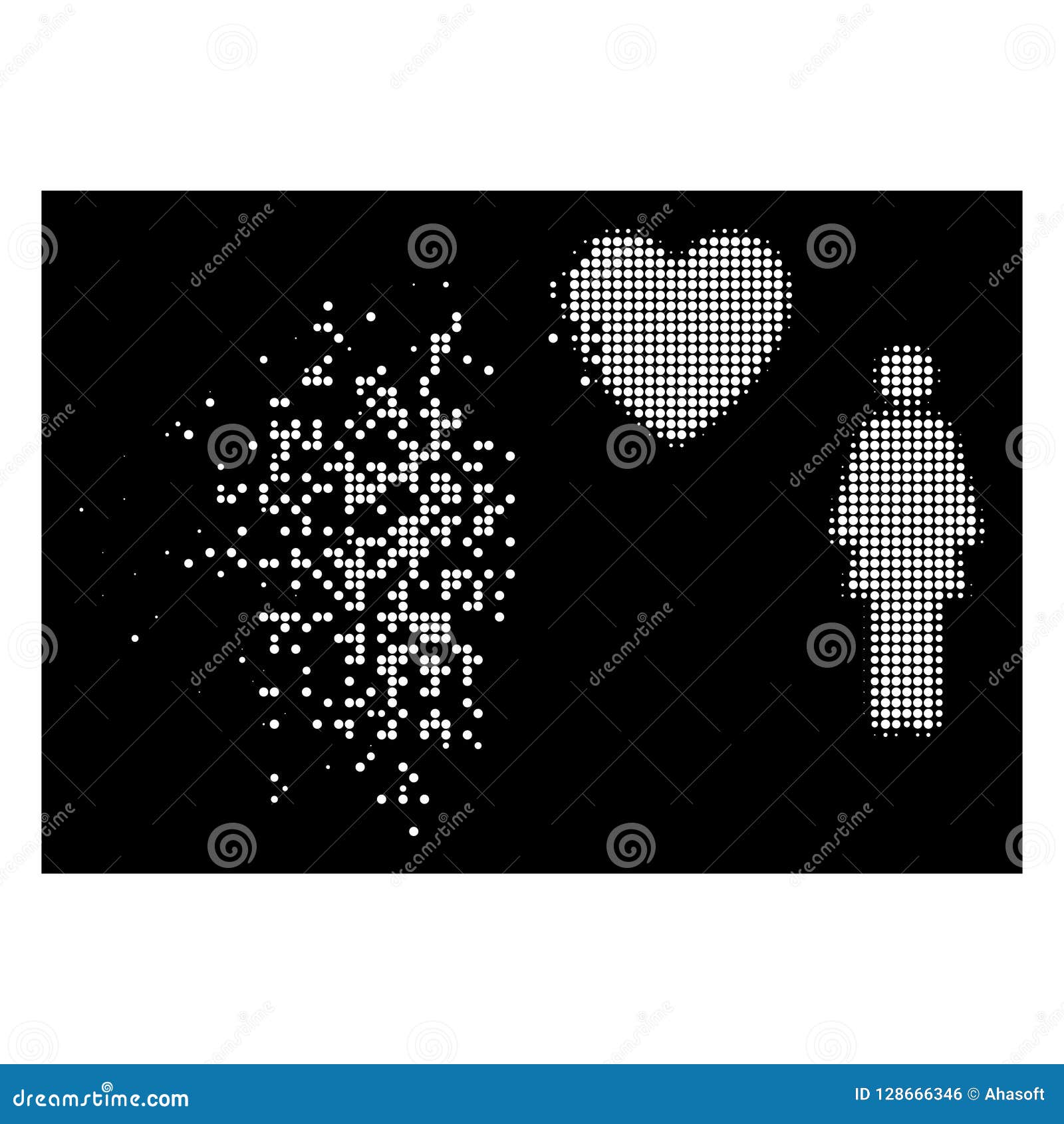 Bright Dispersed Dot Halftone Lesbi Love Pair Icon Stock Vector ...