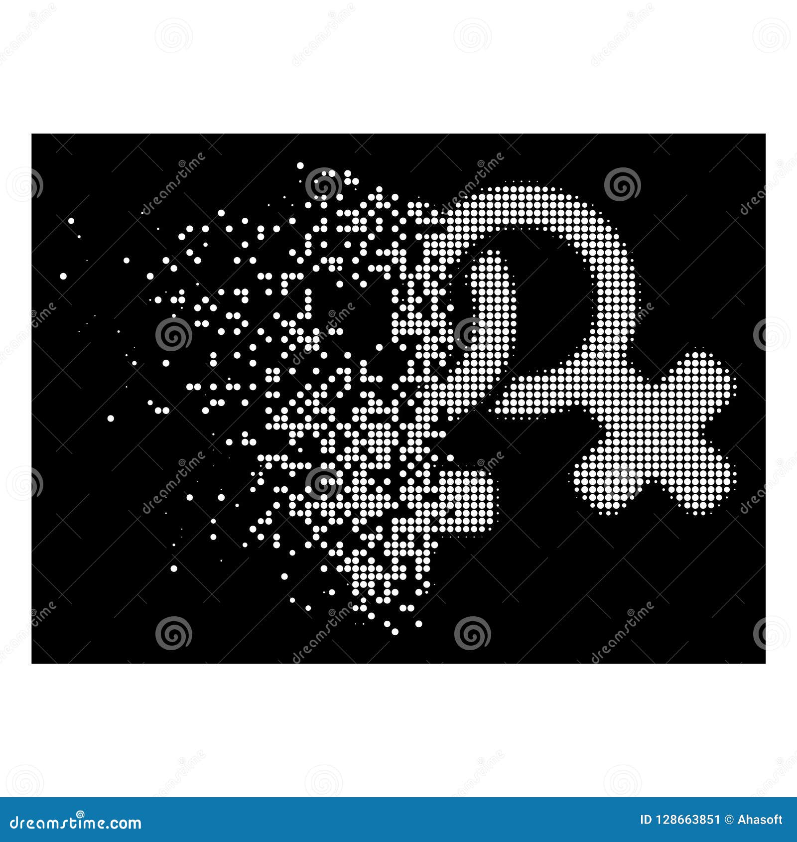 White Dissolving Pixelated Halftone Lesbi Symbol Icon Stock Vector ...