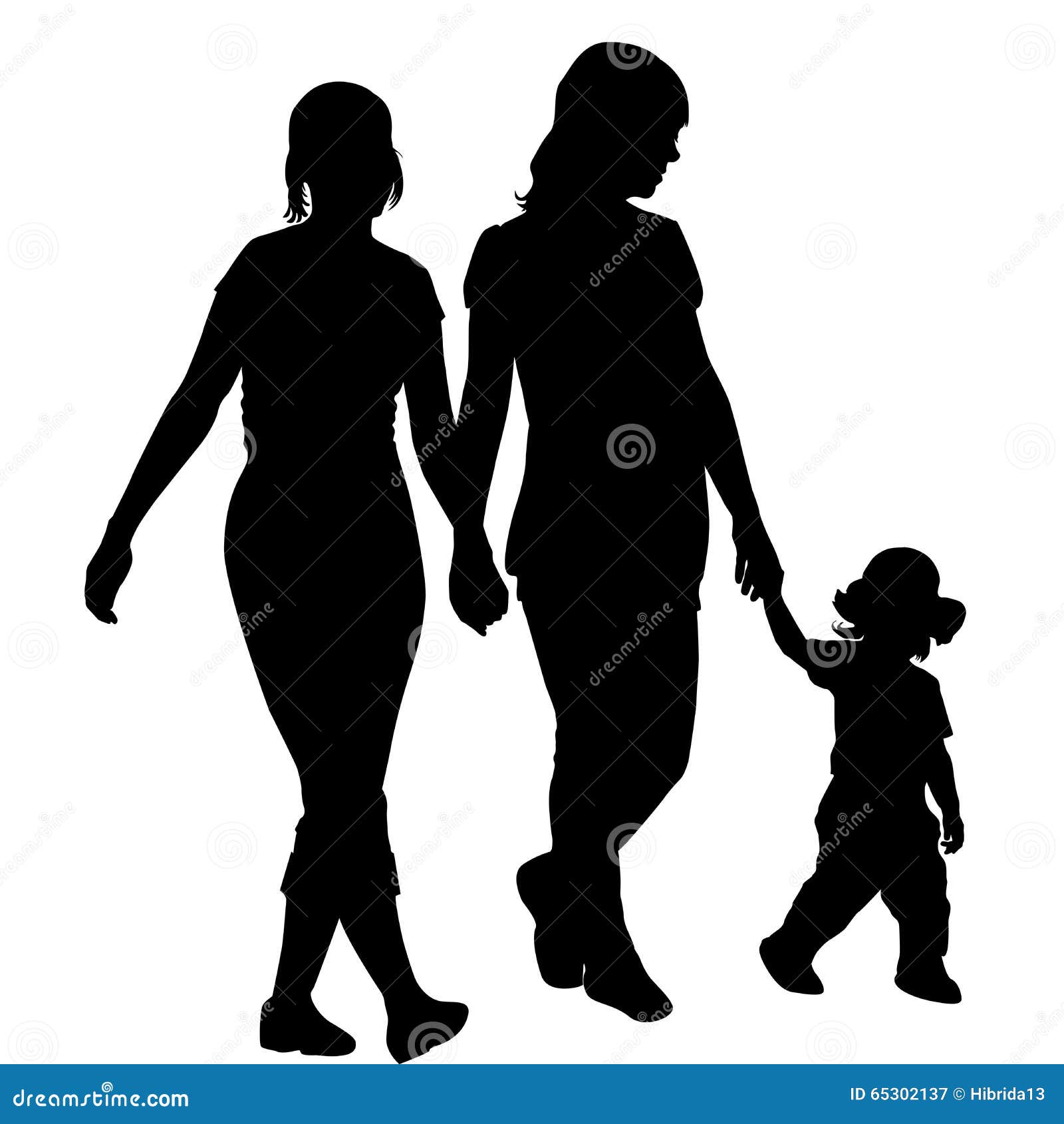 Lesbian Family Celebration Vector Illustration, Cartoon Flat Happy ...