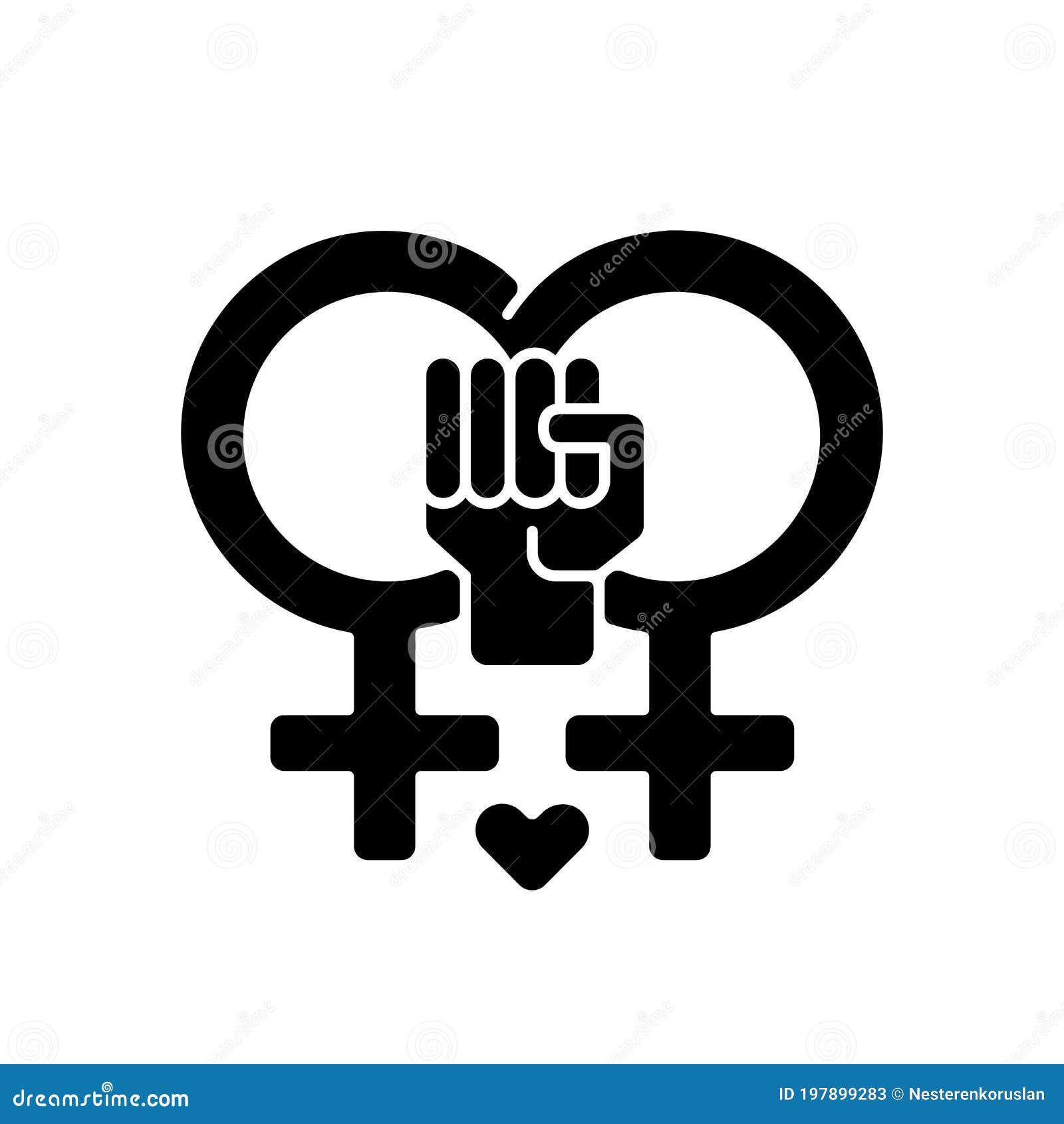 Lesbian Feminism Black Glyph Icon Stock Vector Illustration Of Glyph