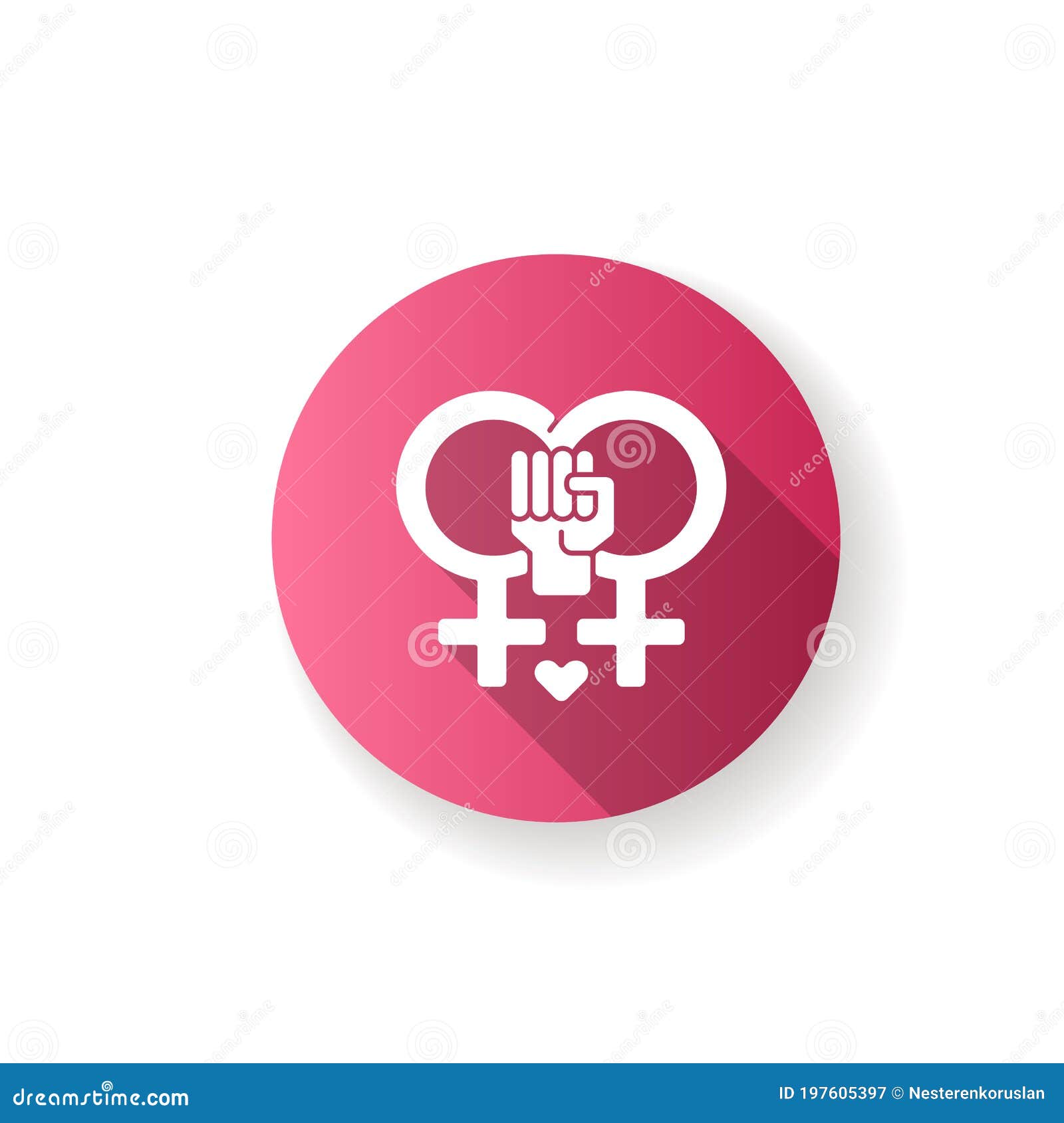 Feminism Glyph Icon Set Gender Equality Collection Vector Sketches