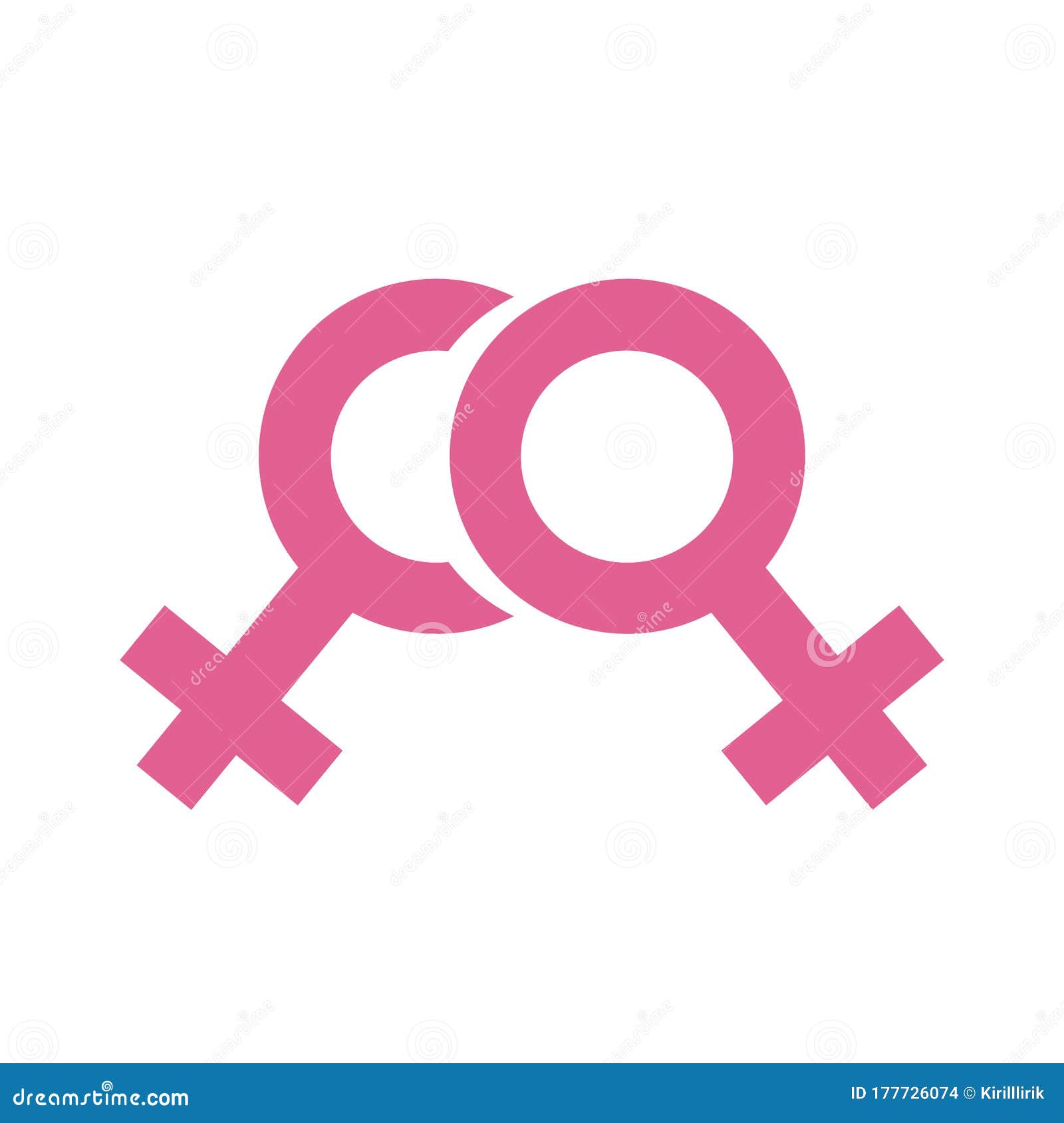 Lesbian Flat Icon Sexual Orientation Concept Symbol Pictograms Vector