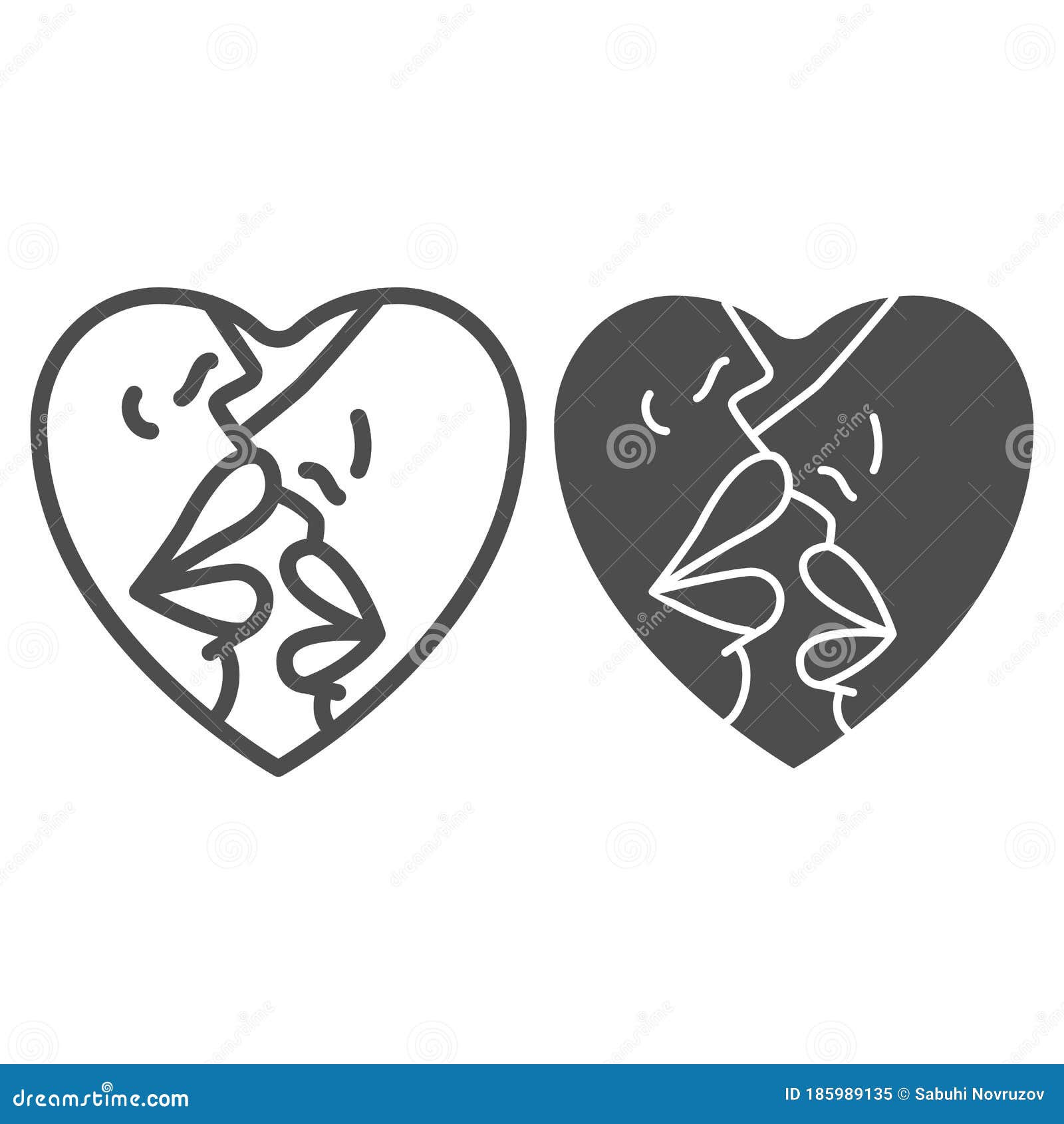 Lesbian Kiss Line Icon Woman Love Concept Lesbian Couple Sign On