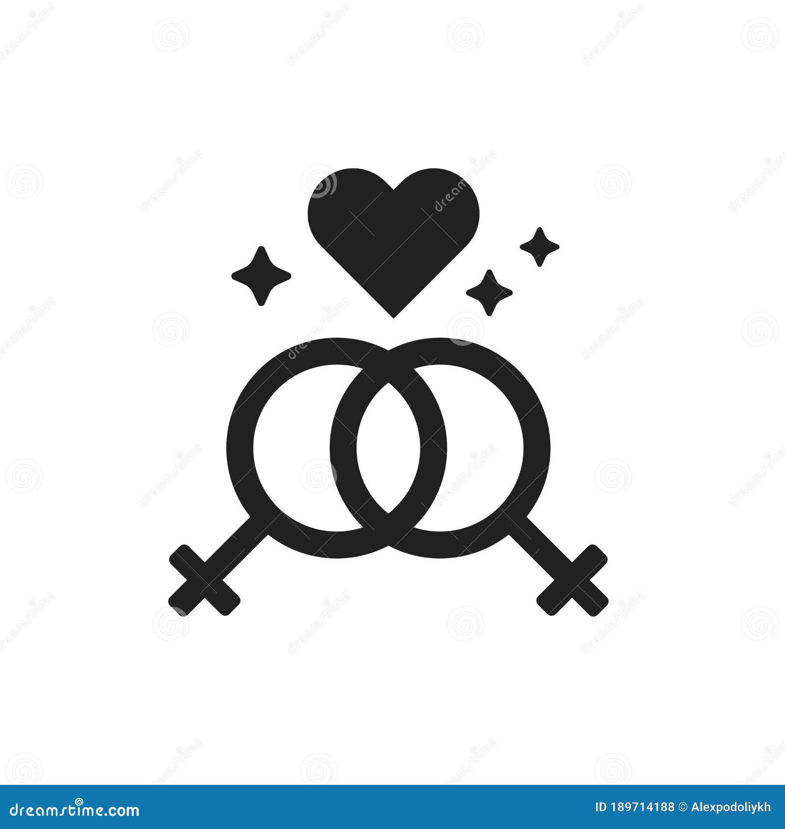 Lesbian Love Black Glyph Icon Not Traditional Relationship Lgbt