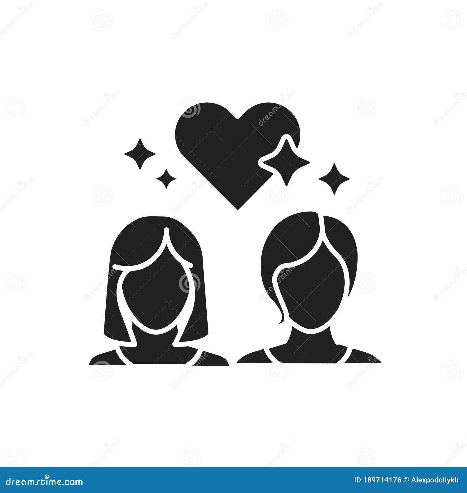 Lesbian Love Black Glyph Icon Not Traditional Relationship Lgbt
