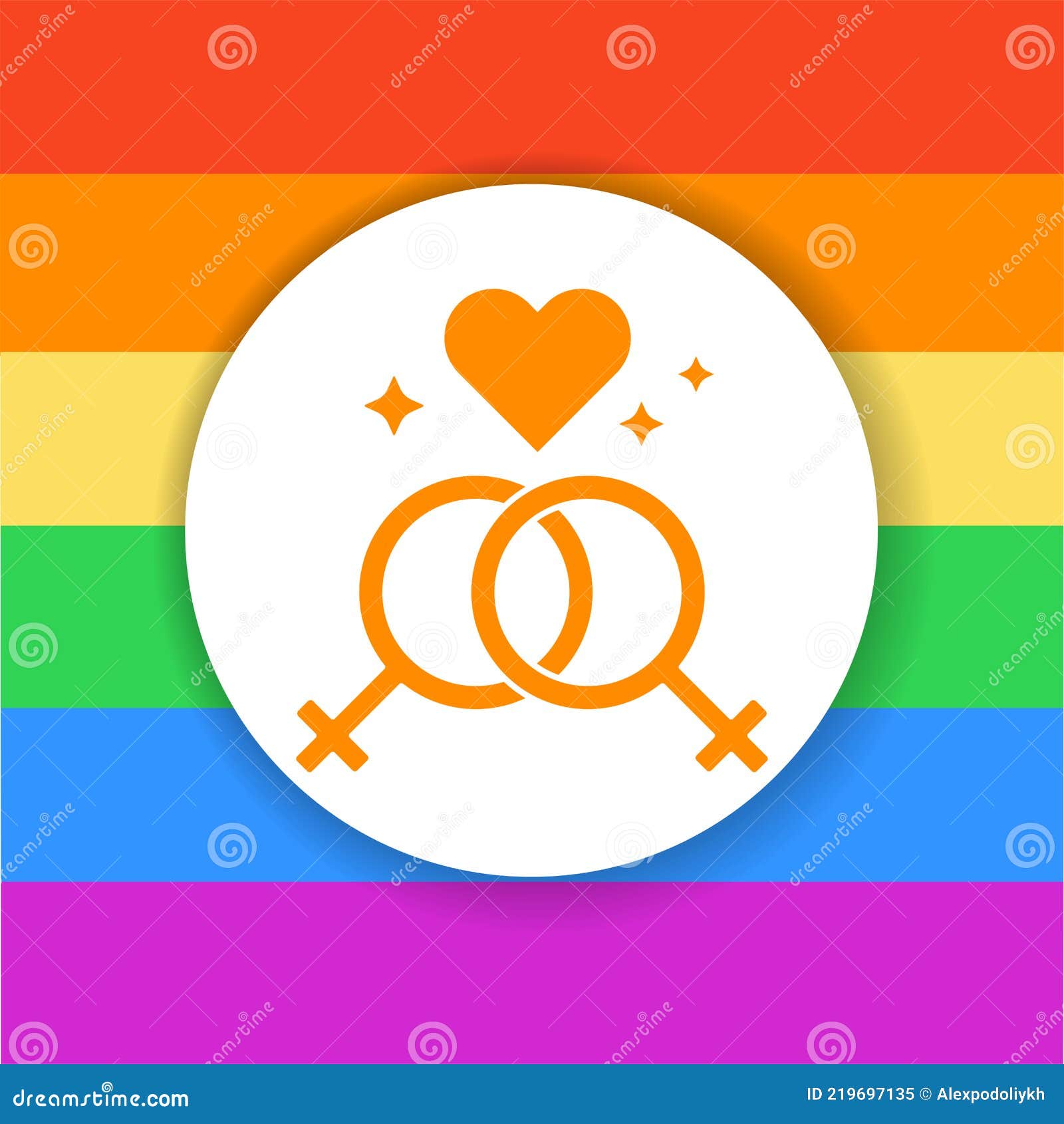 Lesbian Love Color Glyph Icon Not Traditional Relationship Stock