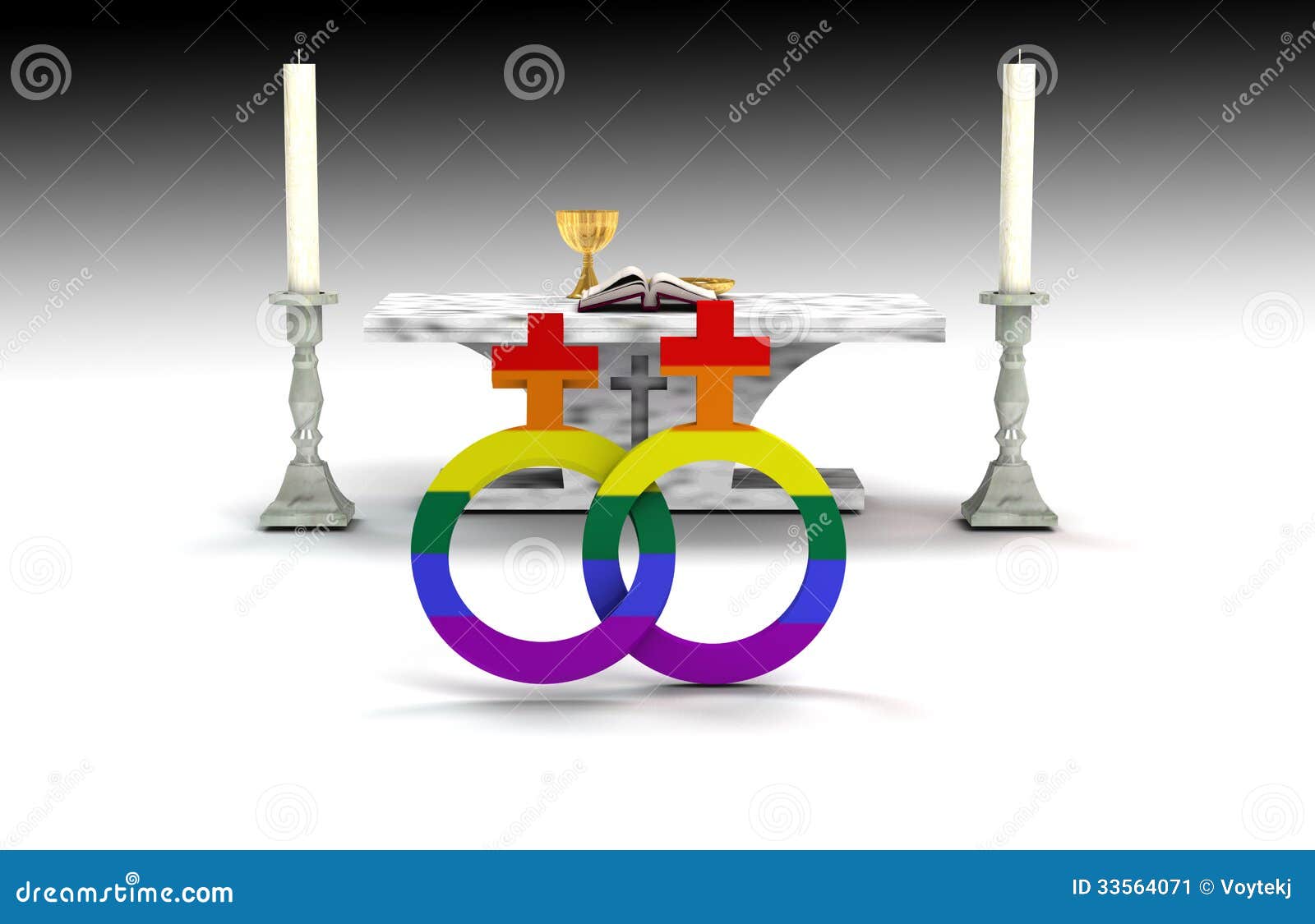 Gay Lesbian Symbols With Flag And Badges Cartoon Vector | CartoonDealer ...