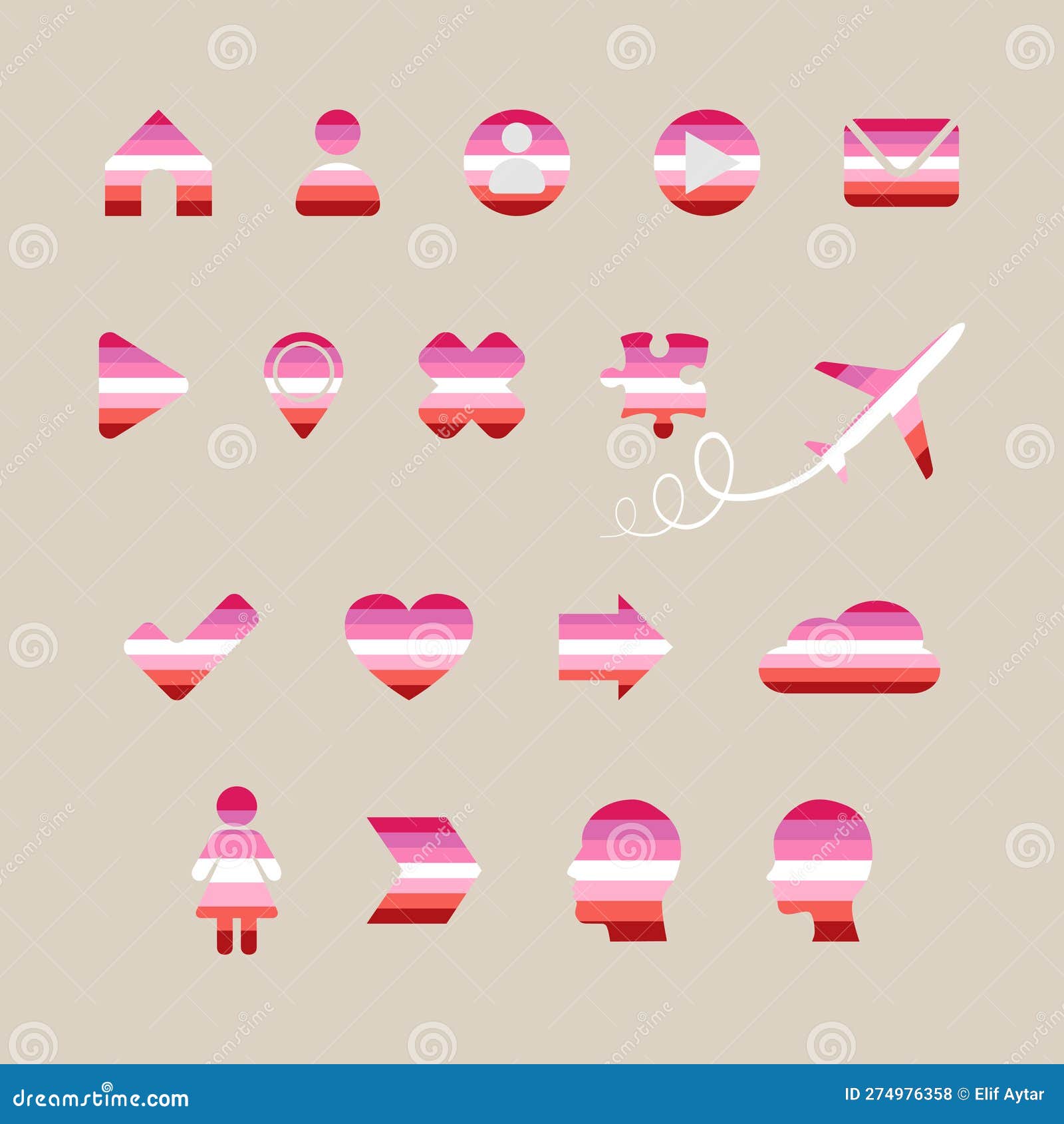Lesbian Pride Flag Lgbt Rights Icons And Symbols Homosexual Love And