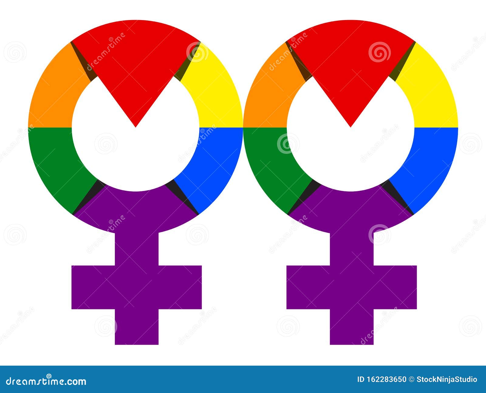 Lesbian Symbol In Rainbow Color Illustration Vector Rainbow Homosexual
