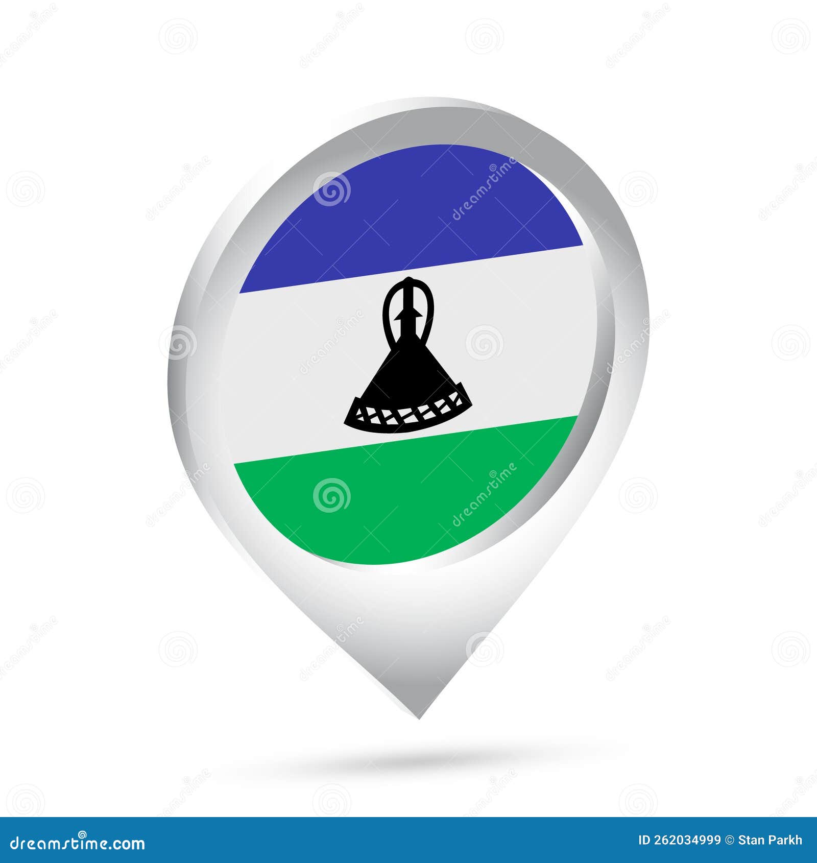 Lesotho flag 3d pin icon stock vector. Illustration of flag - 262034999