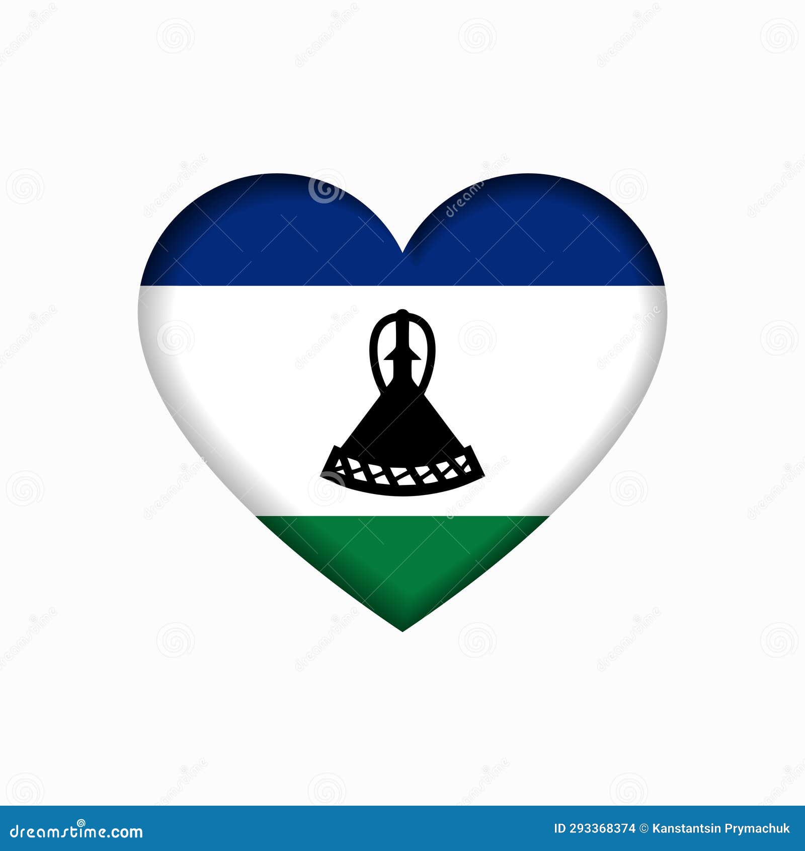 Lesotho Flag Heart-shaped Sign. Vector Illustration. Stock Vector ...