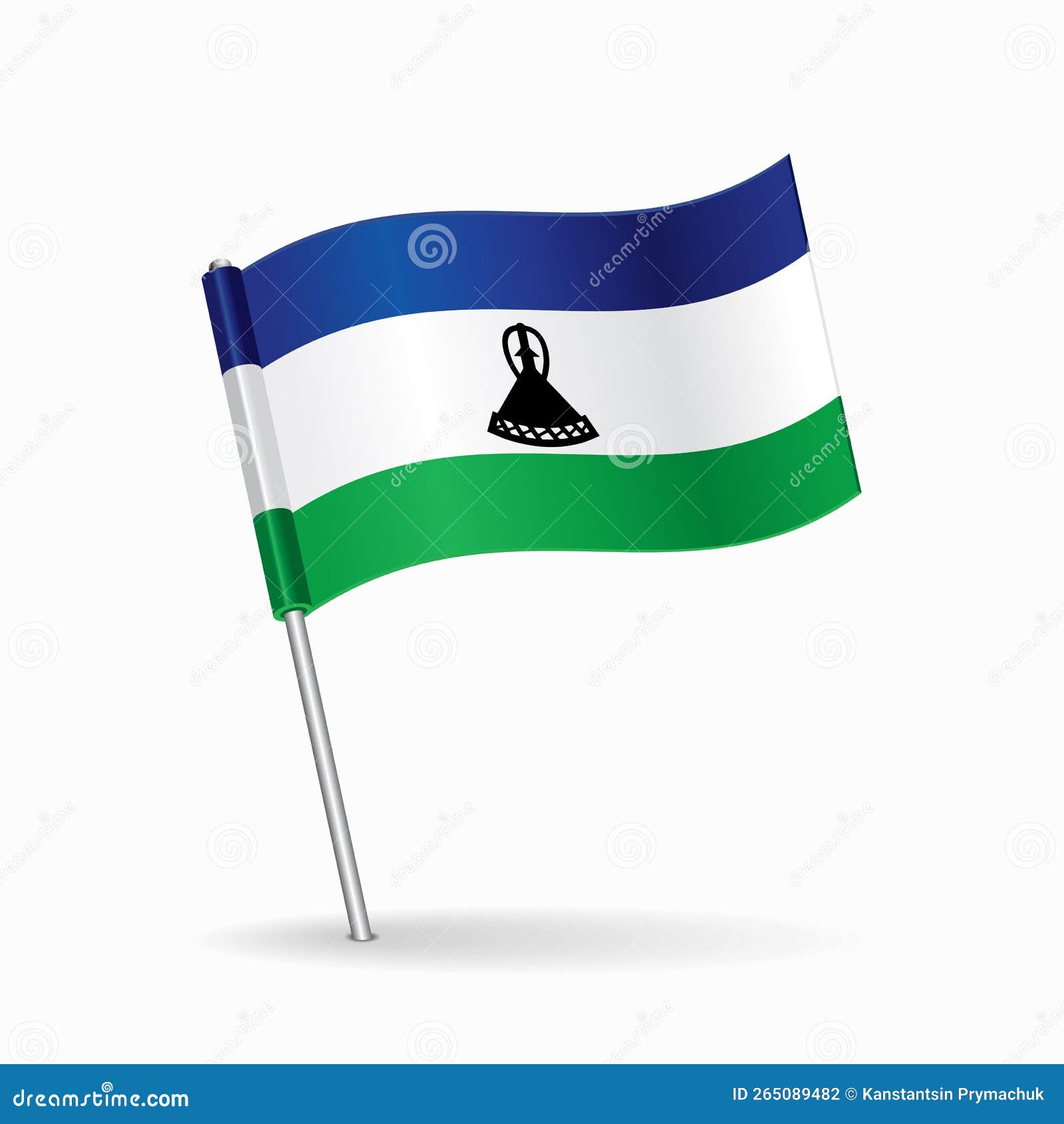 Lesotho Flag Map Pin Pointer Layout. Vector. Stock Vector ...