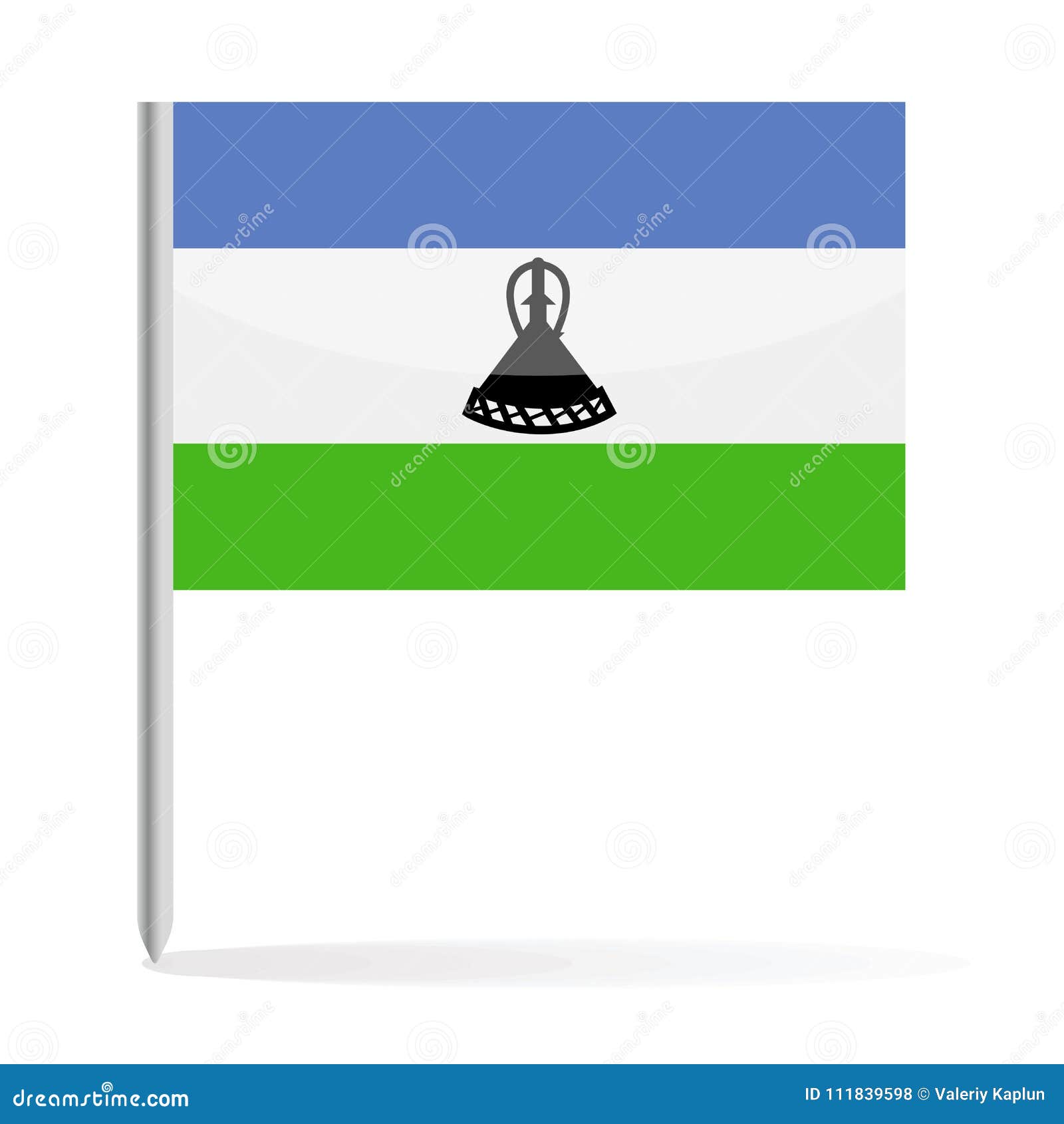 Lesotho Flag Pin Vector Icon Stock Illustration - Illustration of sign ...