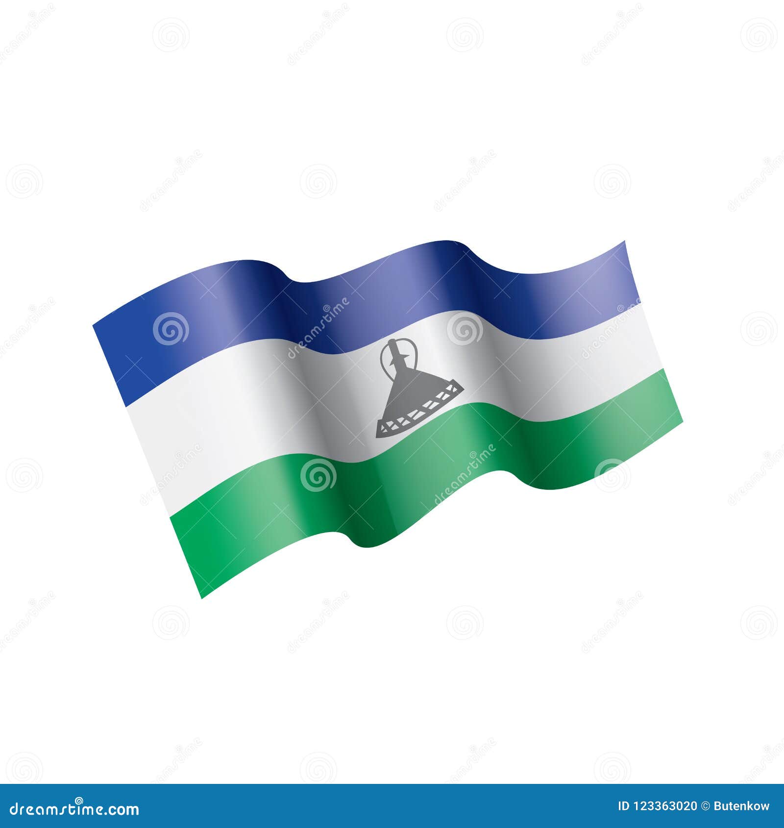 Lesotho Flag, Vector Illustration on a White Background Stock Vector ...