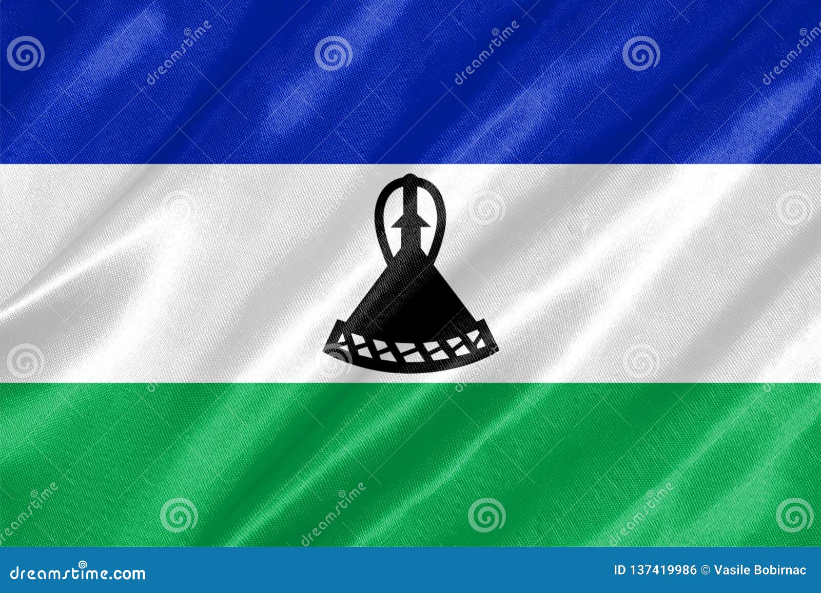 Lesotho Flag stock illustration. Illustration of africa - 137419986