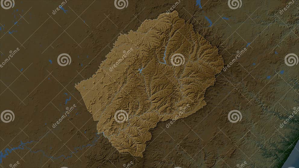 Lesotho Highlighted. Physical Stock Illustration - Illustration of ...