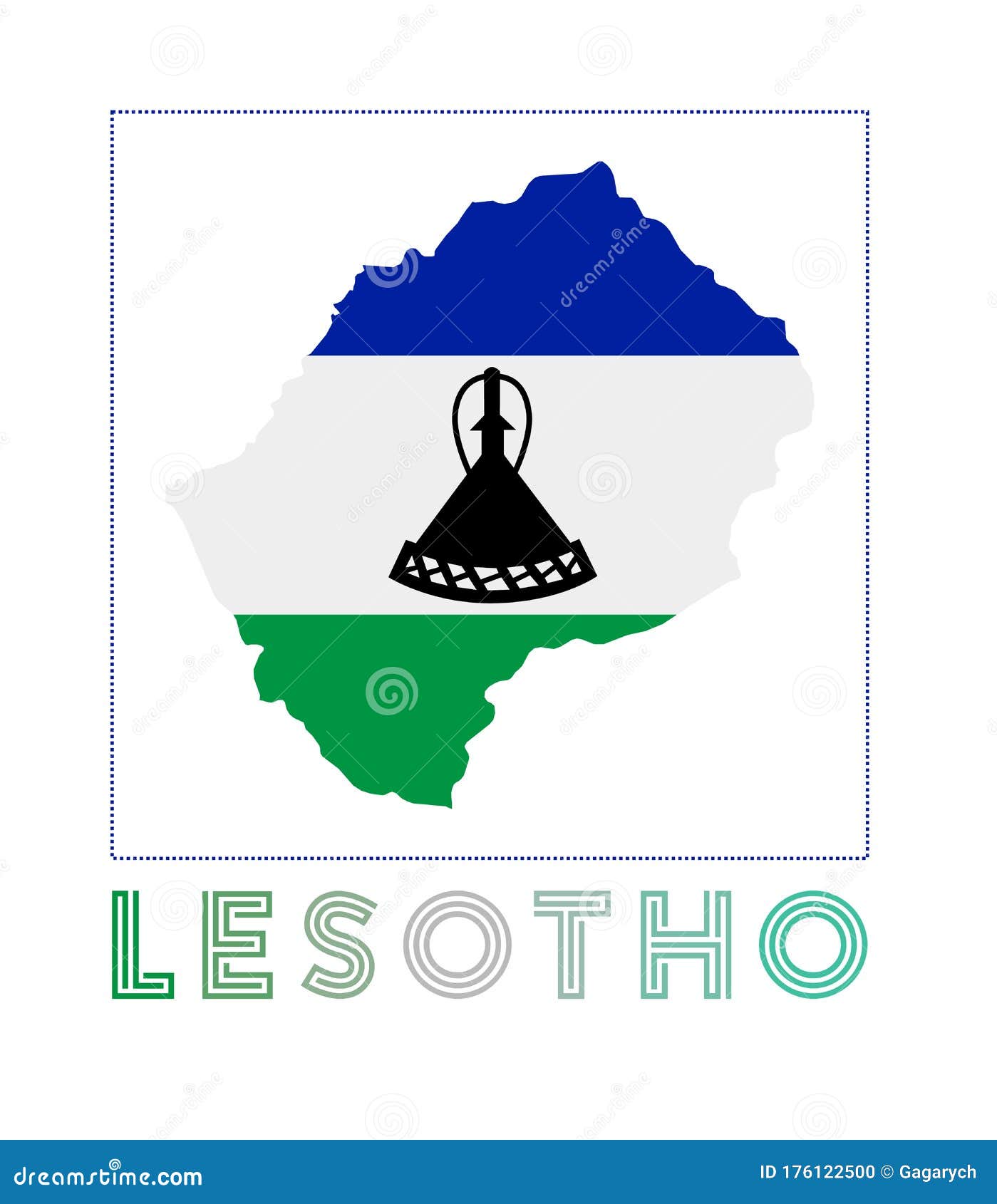 Lesotho Logo. Map of Lesotho with Country Name. Stock Vector ...