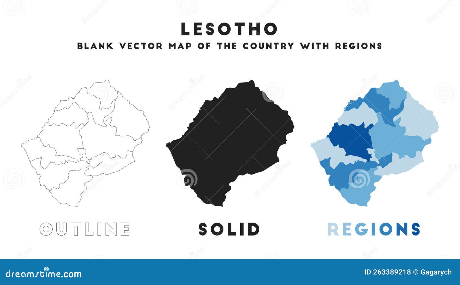 Lesotho map. stock vector. Illustration of kingdom, africa - 263389218