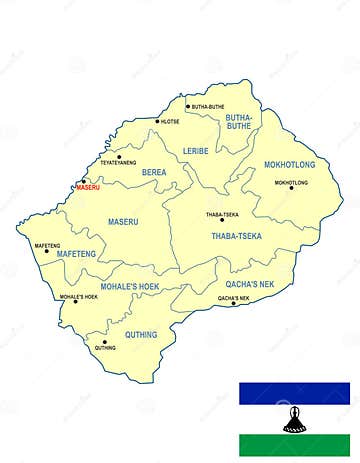 Lesotho map - cdr format stock vector. Illustration of provinces - 97152047