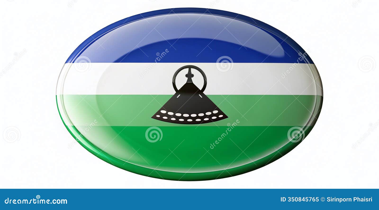 Lesotho National Emblem Button a Double Exposure of the Basotho ...