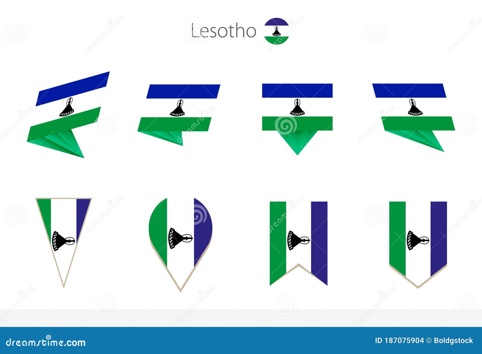 Lesotho National Flag Collection, Eight Versions of Lesotho Vector ...