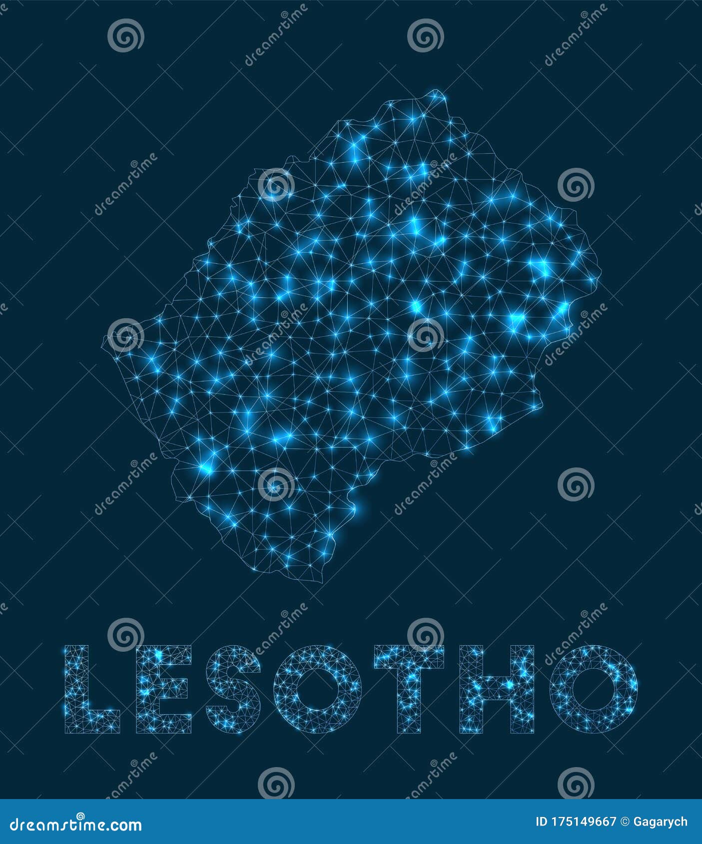 Lesotho Network Map. Cartoon Vector | CartoonDealer.com #85967301