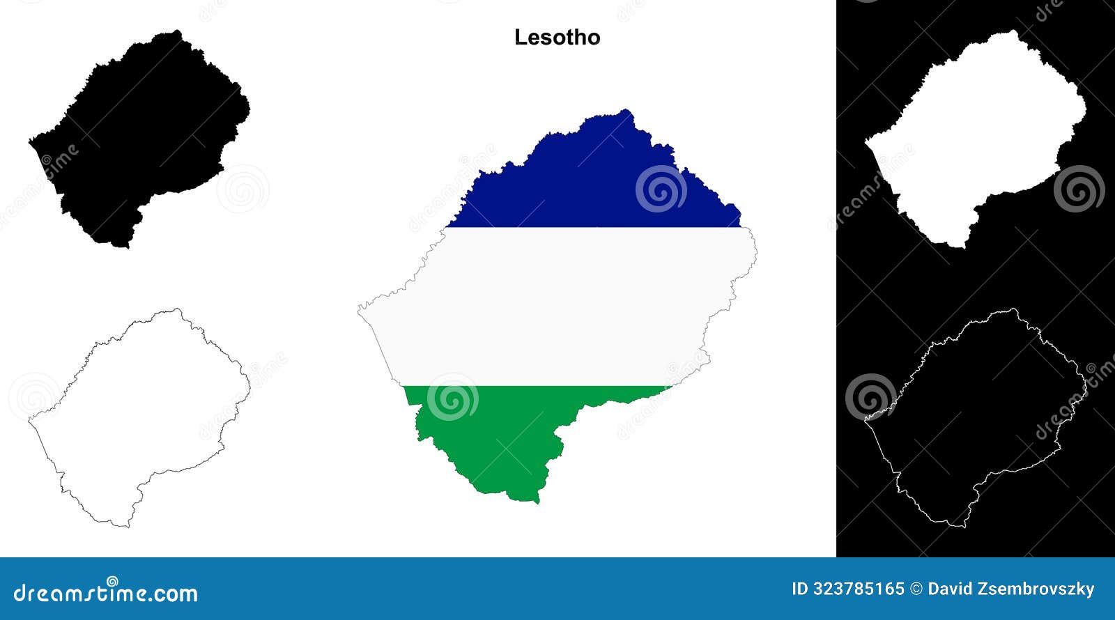 Blank Map Of Lesotho. High Quality Map Kingdom Of Lesotho With ...