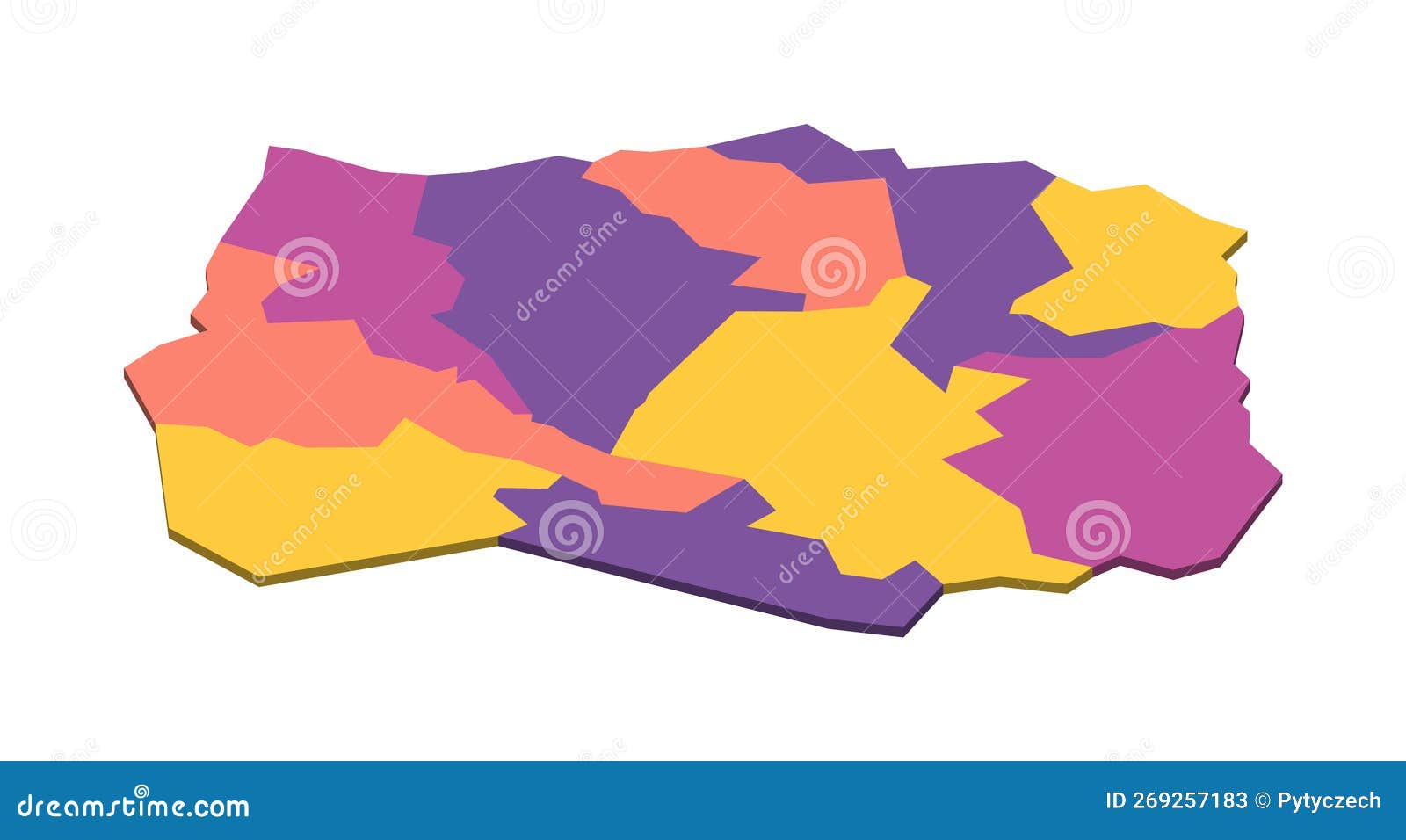 Lesotho Political Map of Administrative Divisions Stock Illustration ...