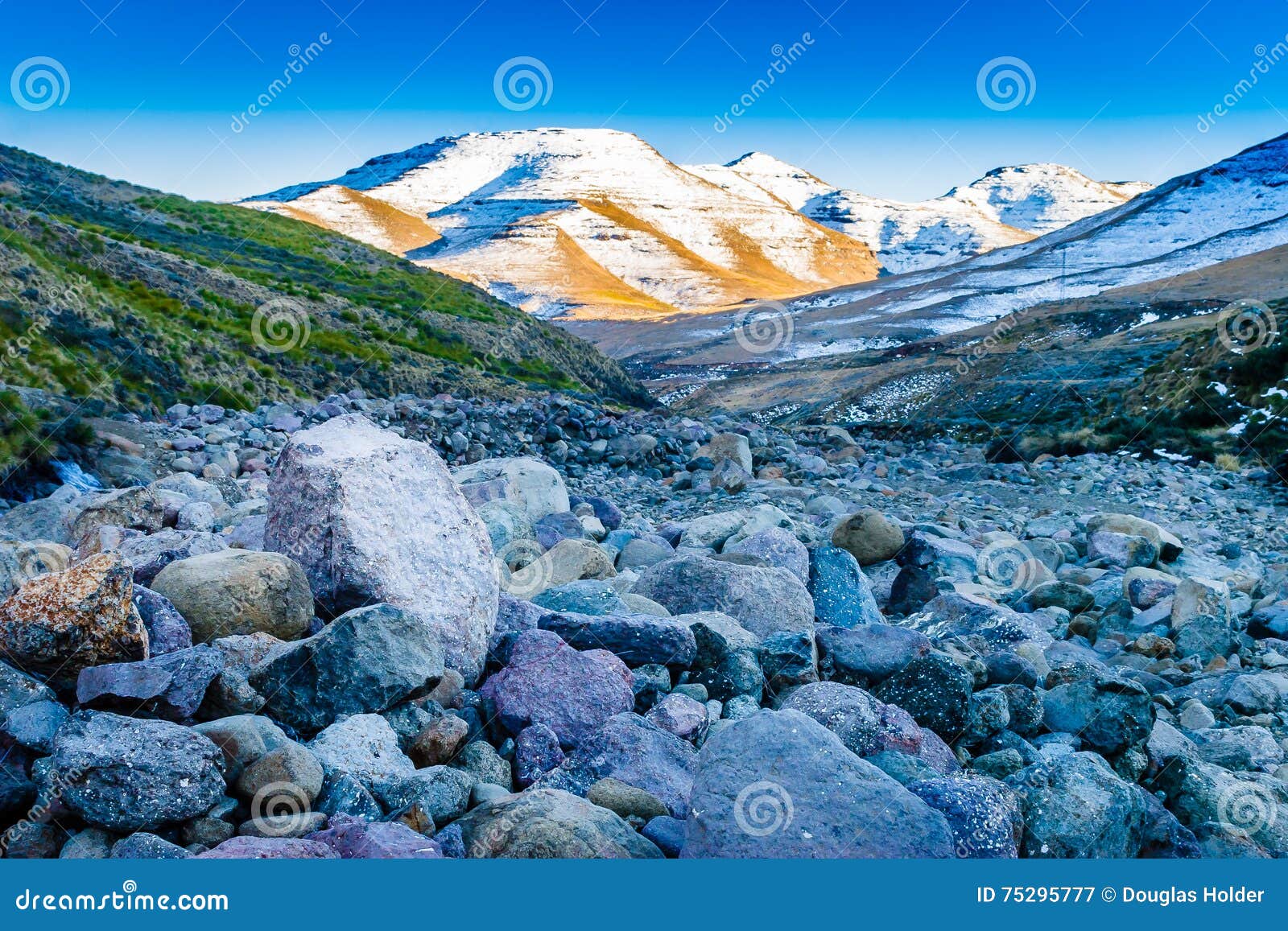 Lesotho Riverbed stock image. Image of riverbed, blue - 75295777
