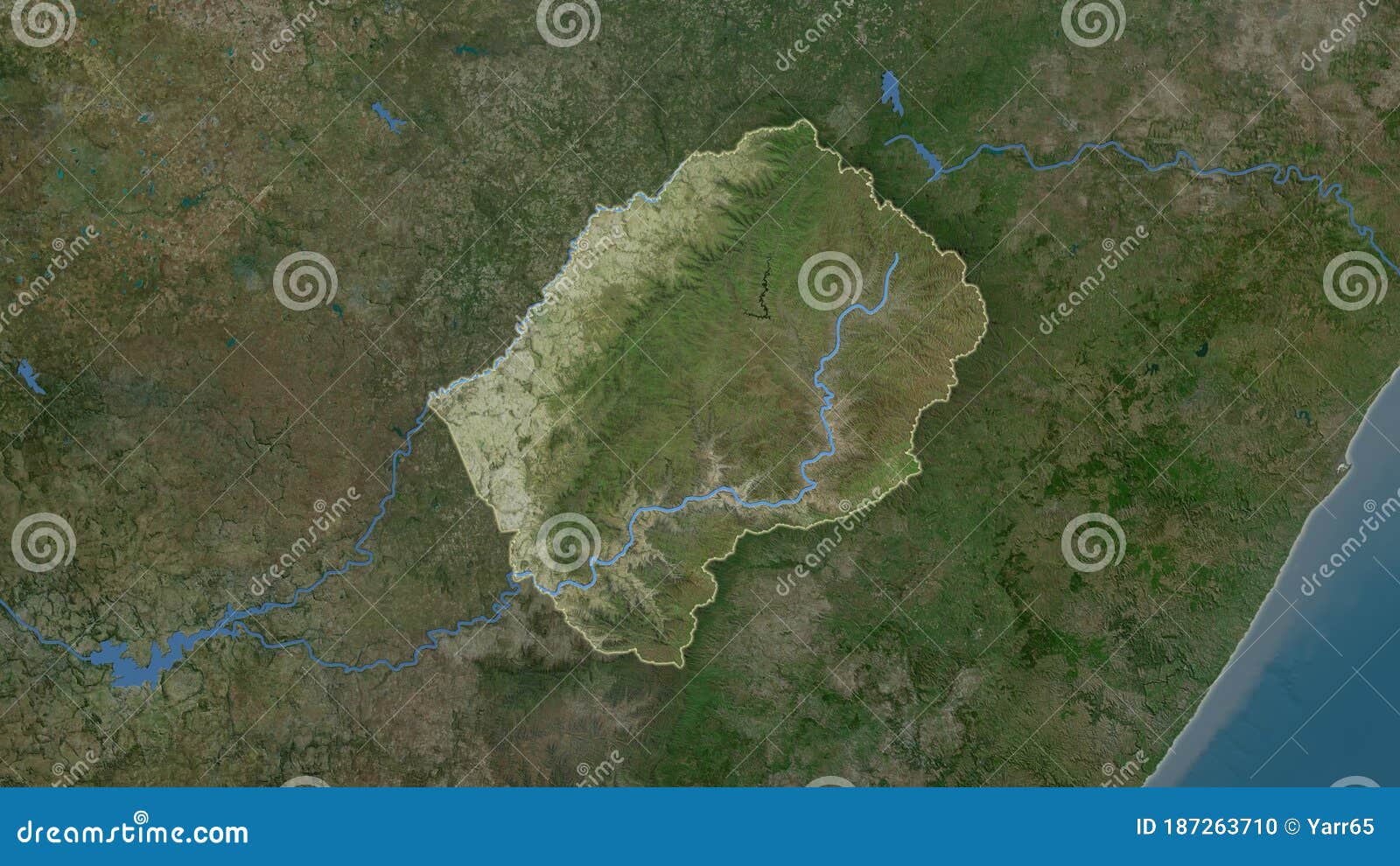 Lesotho - Satellite. Composition Stock Illustration - Illustration of ...