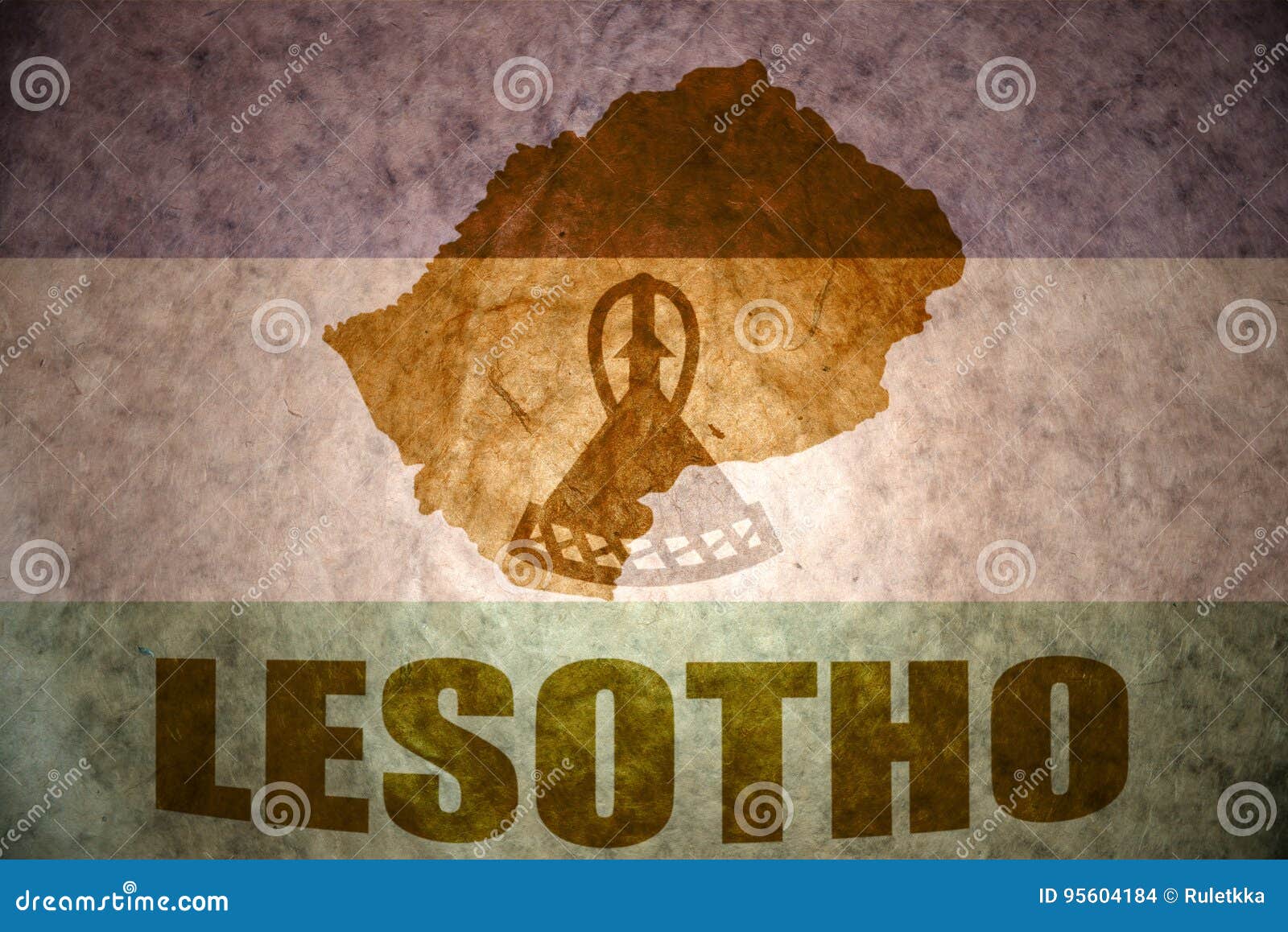 Lesotho vintage map stock photo. Image of black, paper - 95604184