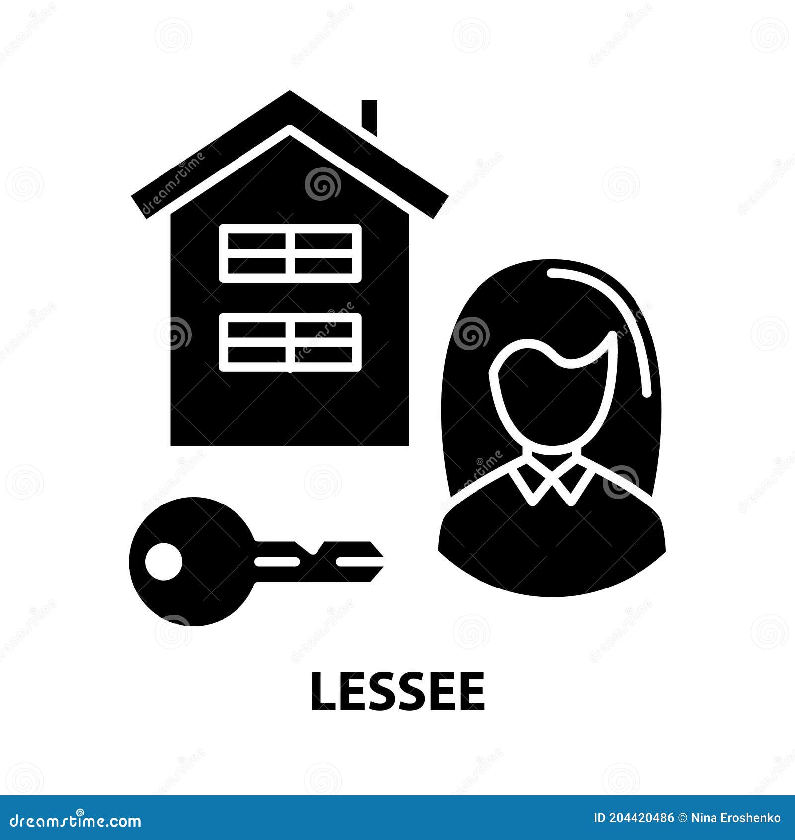 Lessee Icon, Black Vector Sign with Editable Strokes, Concept ...